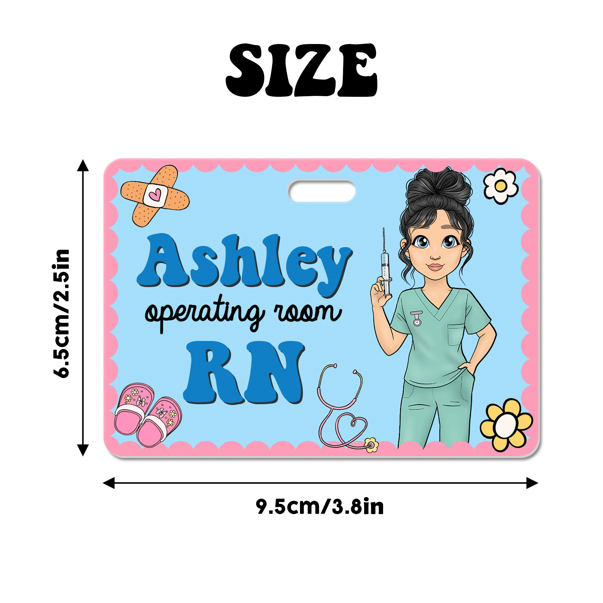 Personalized Nurse Cartoon Characters ID Badge Buddy with Name Title ...