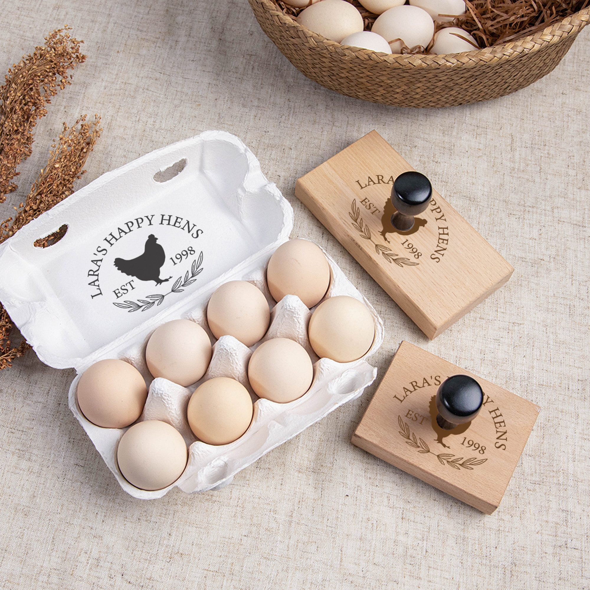 Personalised Hen Silhouette Egg Safe Egg Stamp Carton Stamp with Food ...
