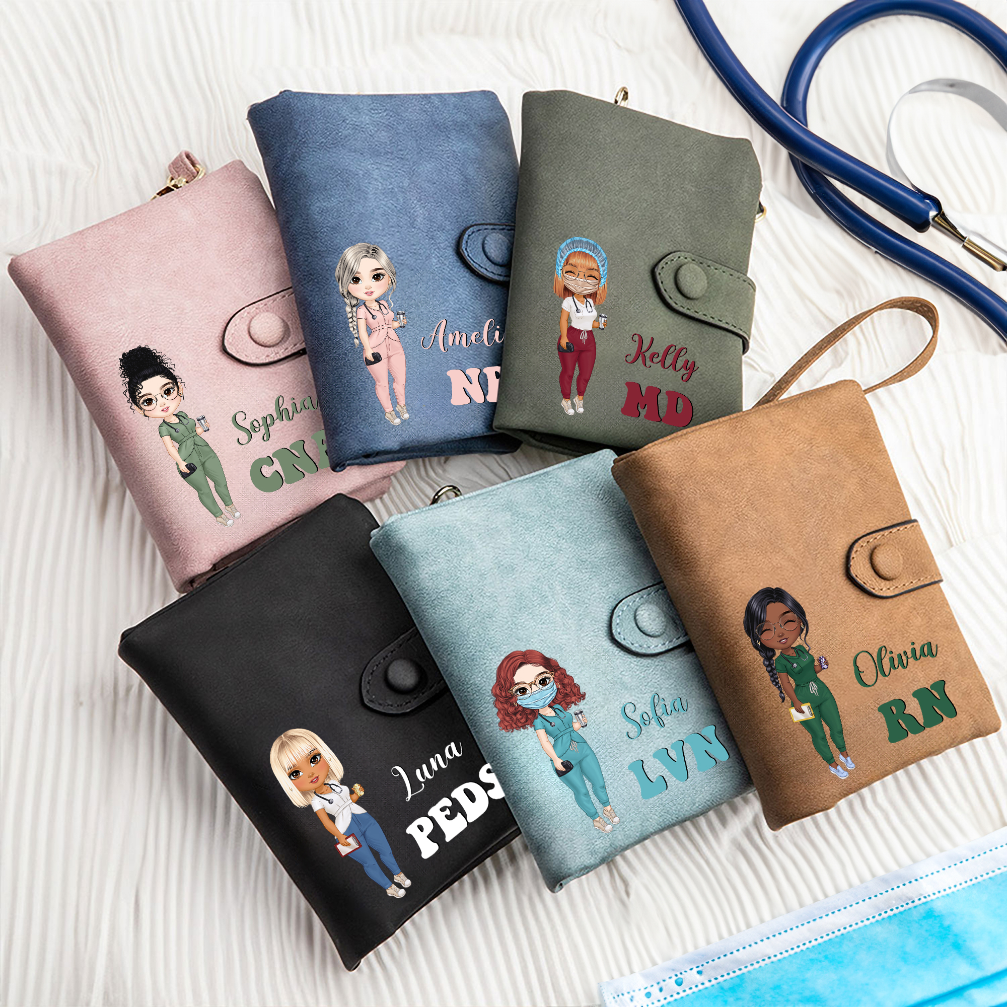 Personalized Cartoon Character Tri-Fold PU Leather Wallet with Name and ...