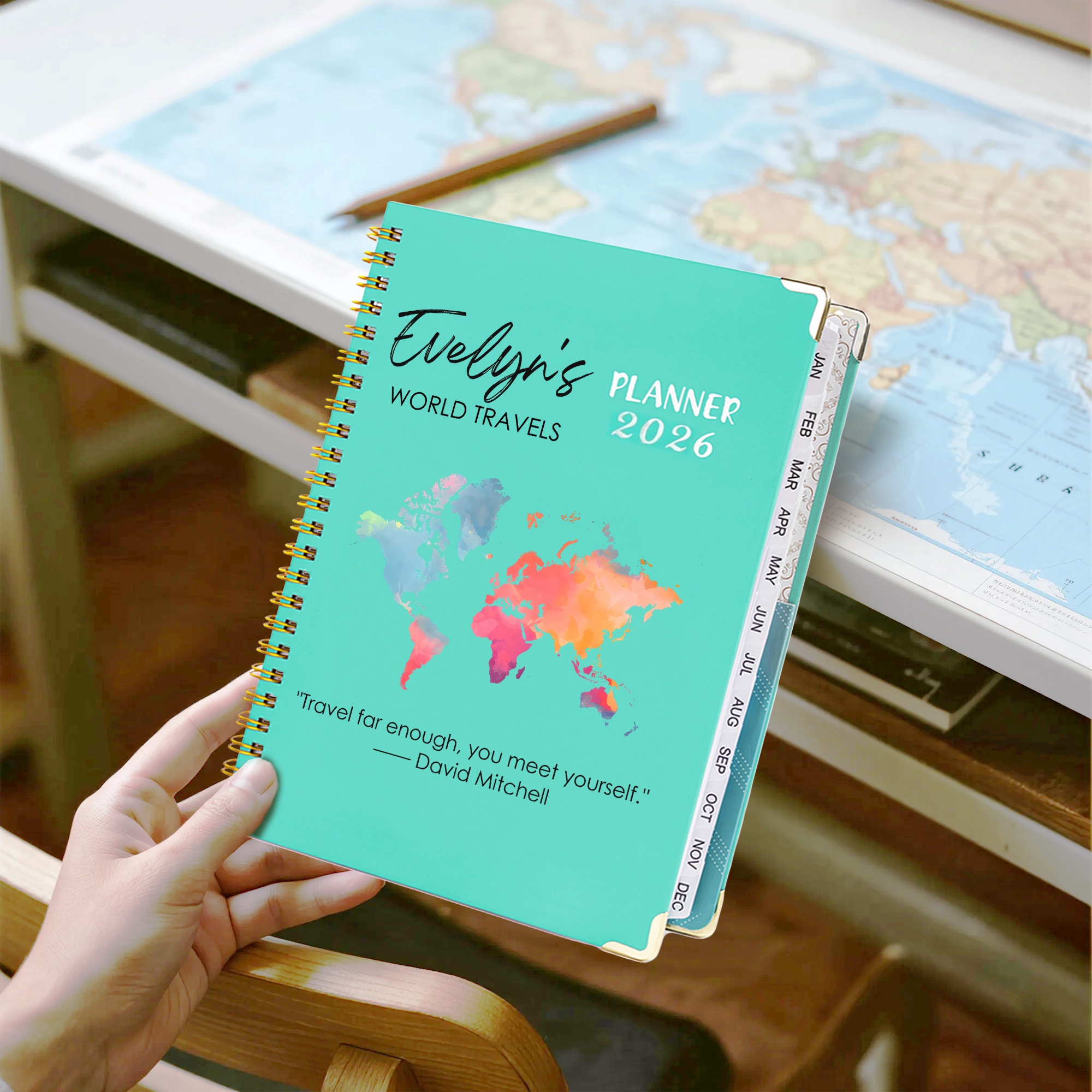 Personalized Travel Map 2026 Planner A5 Calendar Planner Notebook with ...