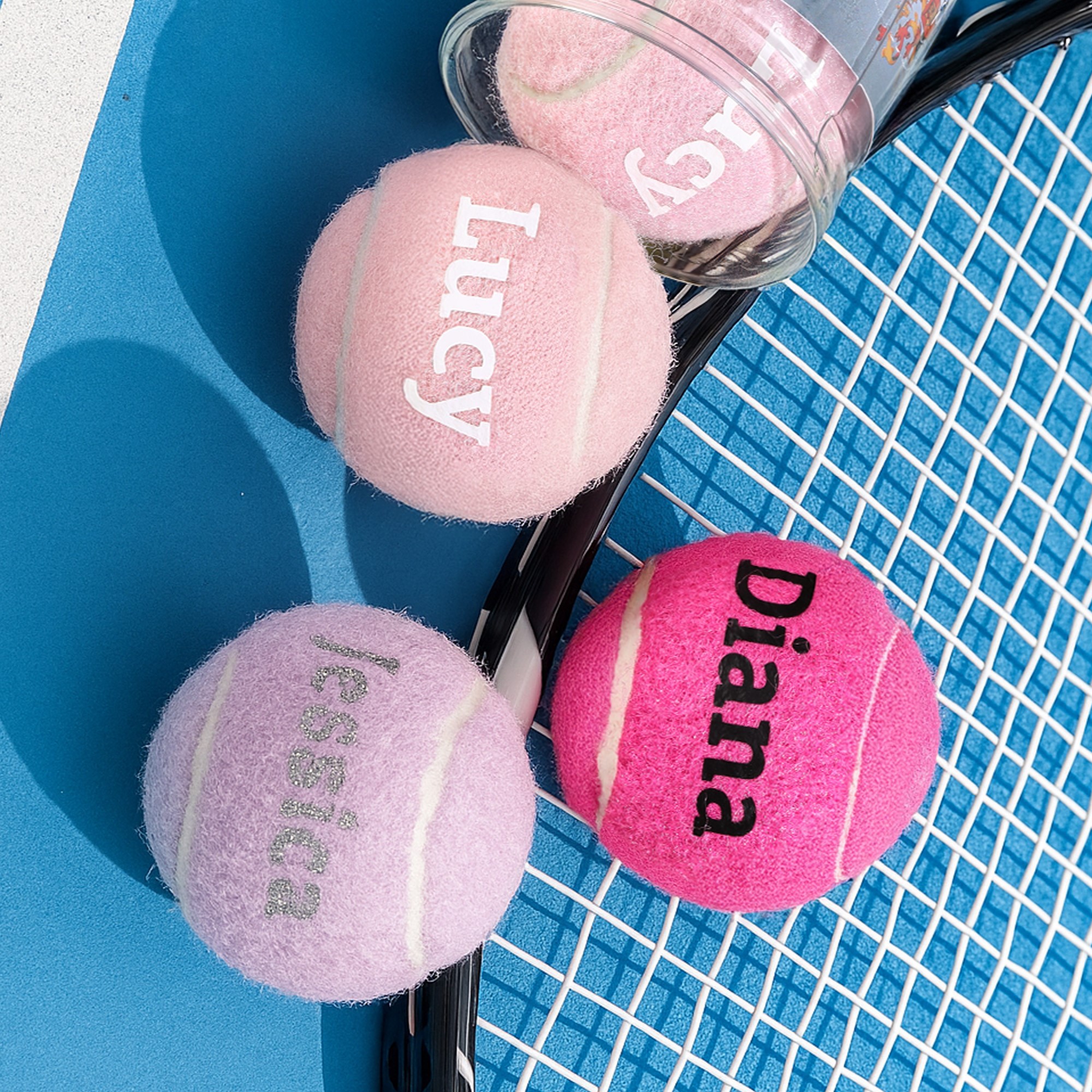 Personalized Multi-color High Elasticity Tennis Balls with Name Single ...