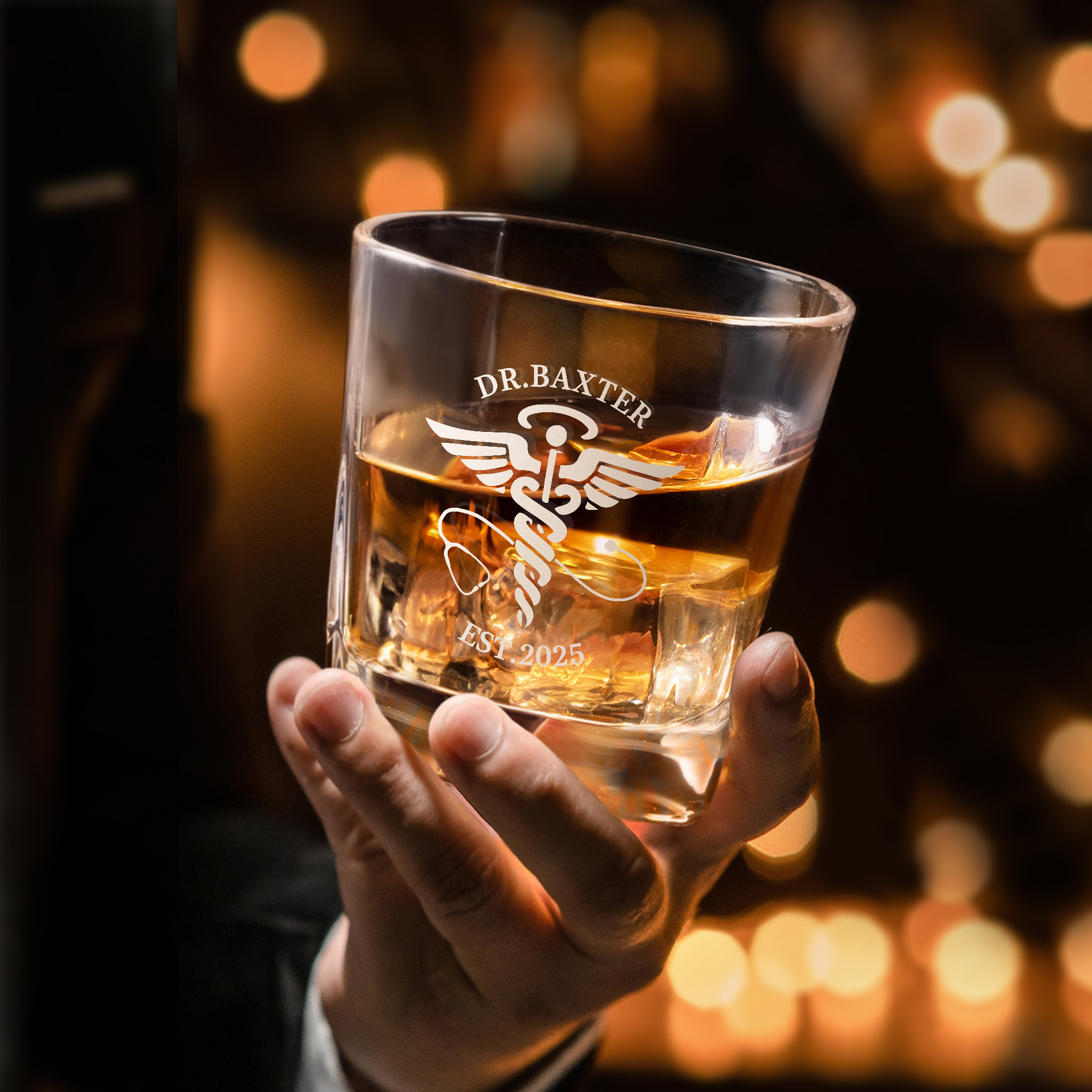 Personalised Doctor Theme Whiskey Decanter 4 Glasses Set with Engraved ...