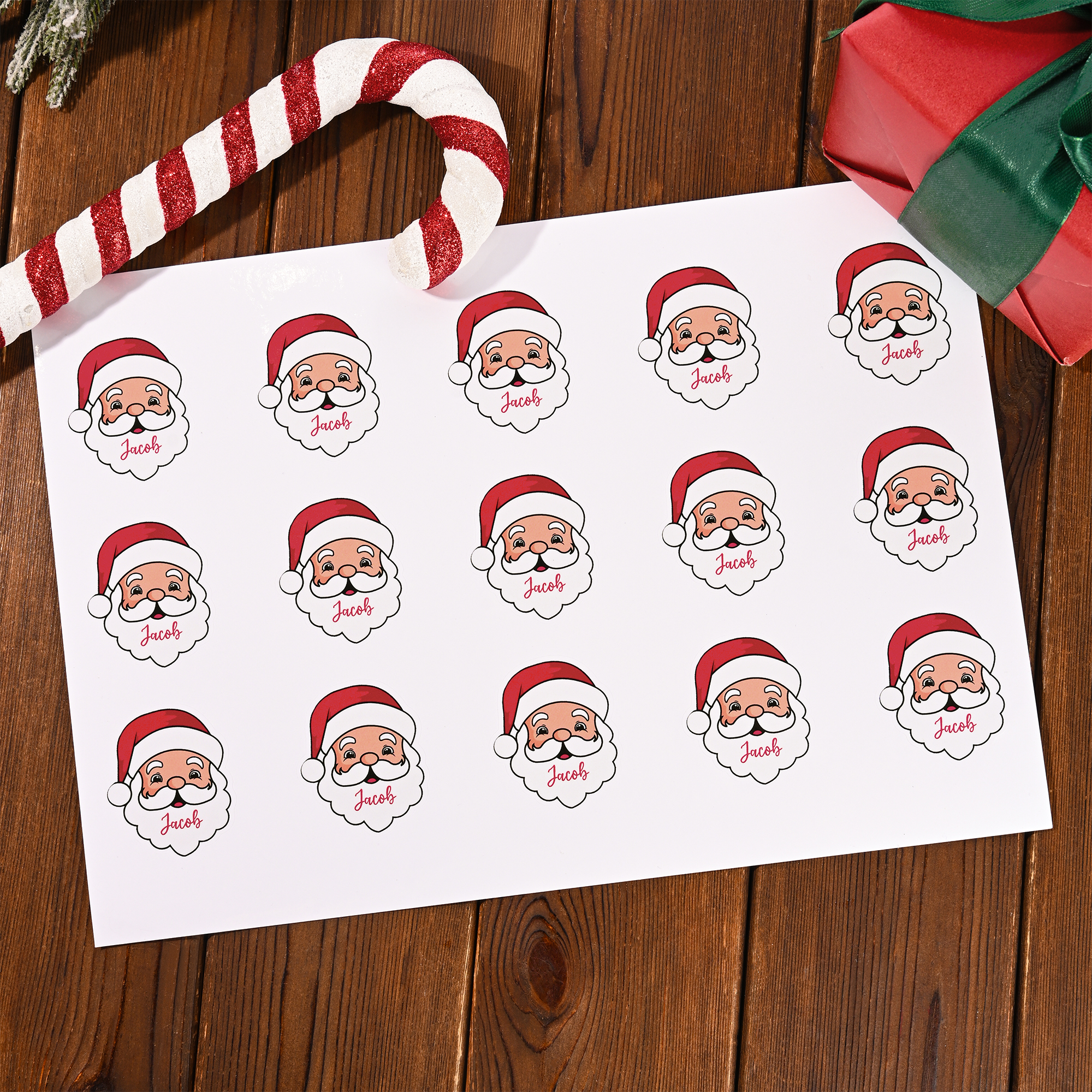 Personalised Cute Santa Claus Labels Stickers with Name Gift Decor ...
