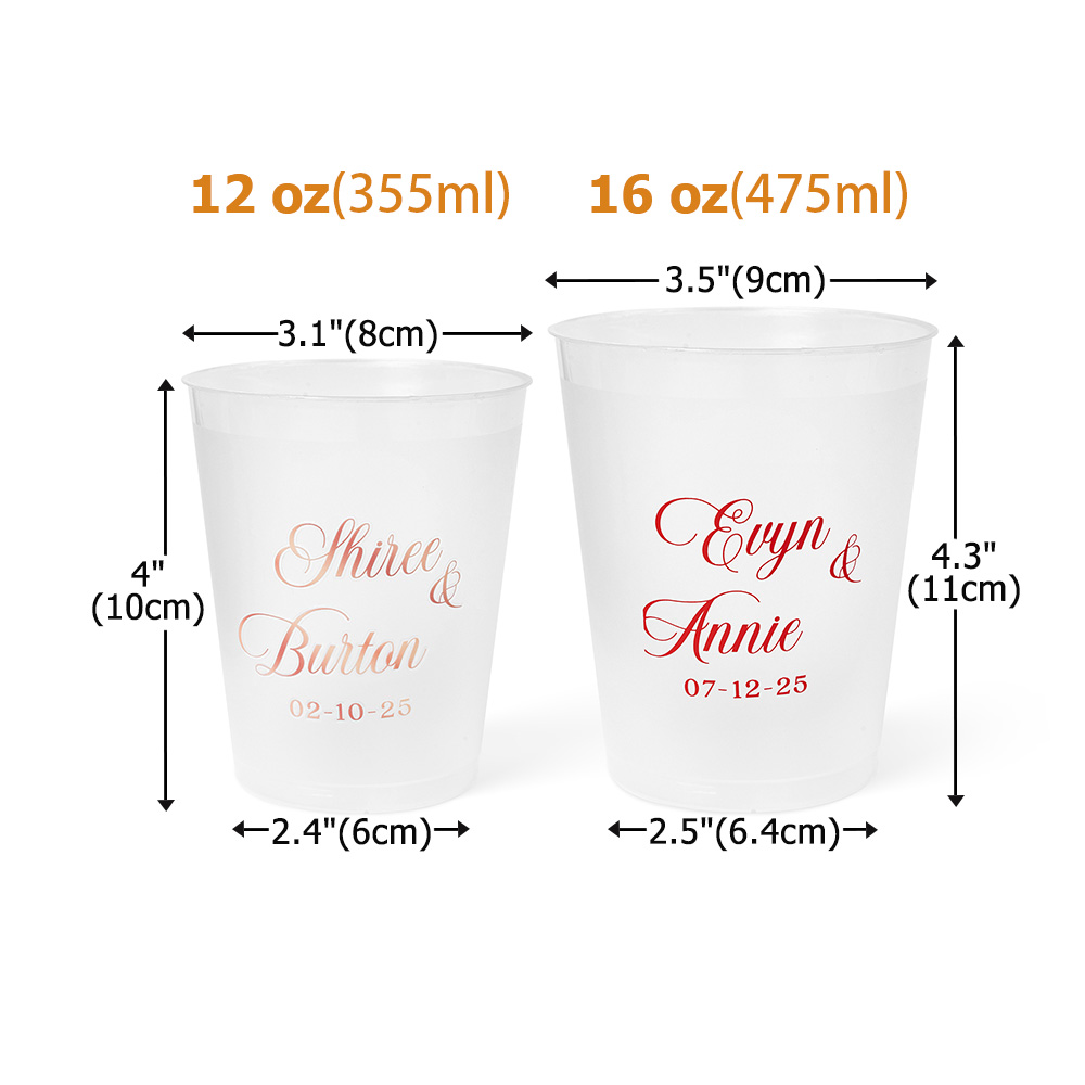 Personalised Sophisticated Initial Set of 20 Disposable Frosted Plastic ...