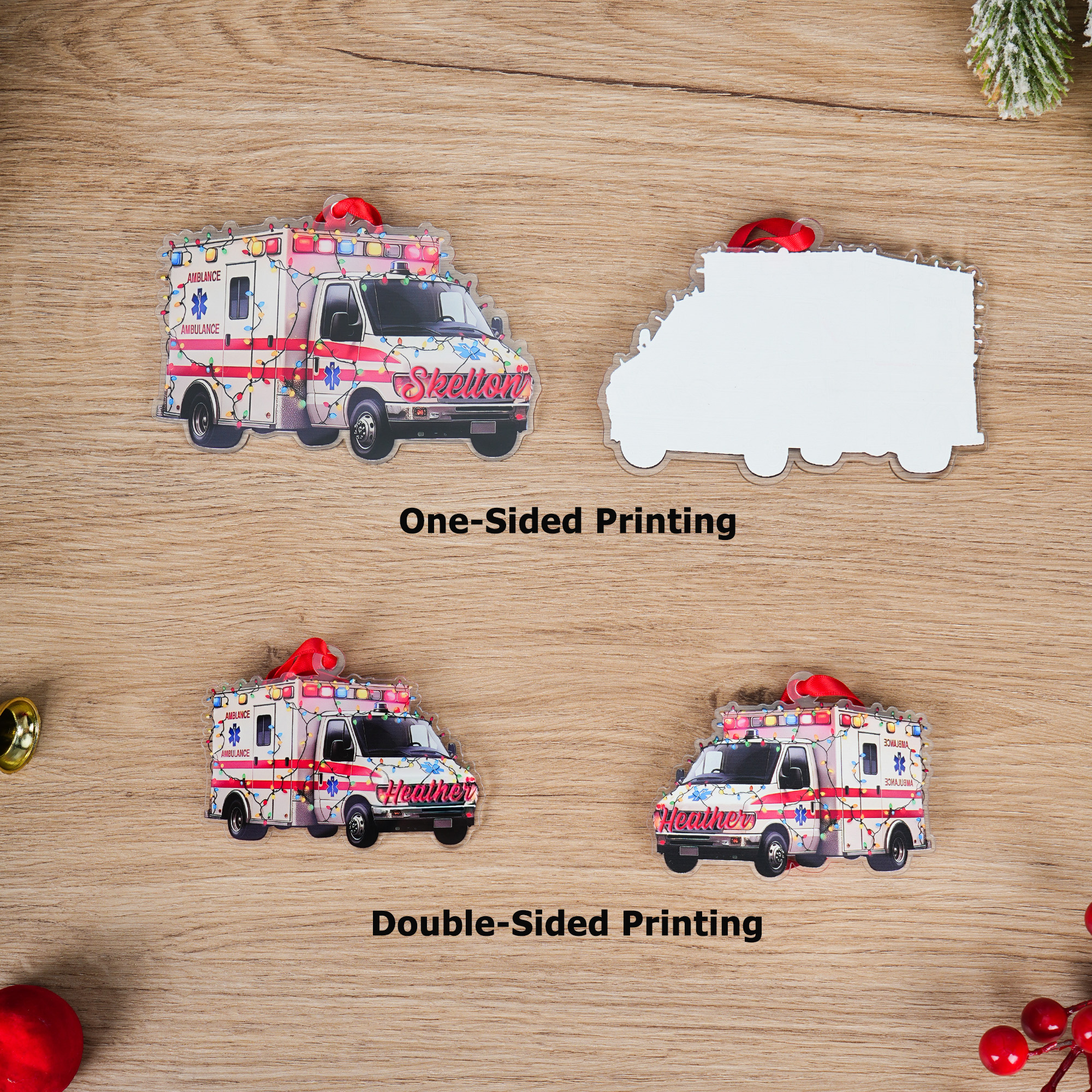 Personalized Ambulance Christmas Acrylic Ornament with Name Home Decor ...