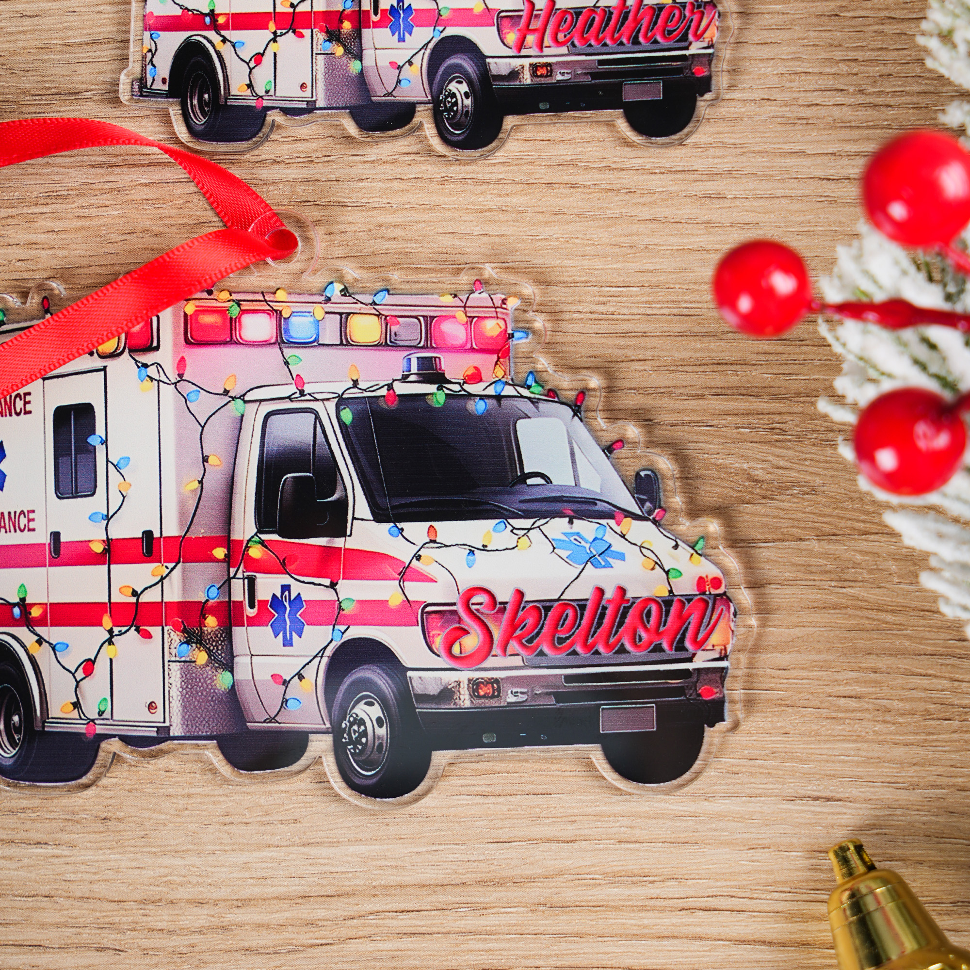 Personalized Ambulance Christmas Acrylic Ornament with Name Home Decor ...