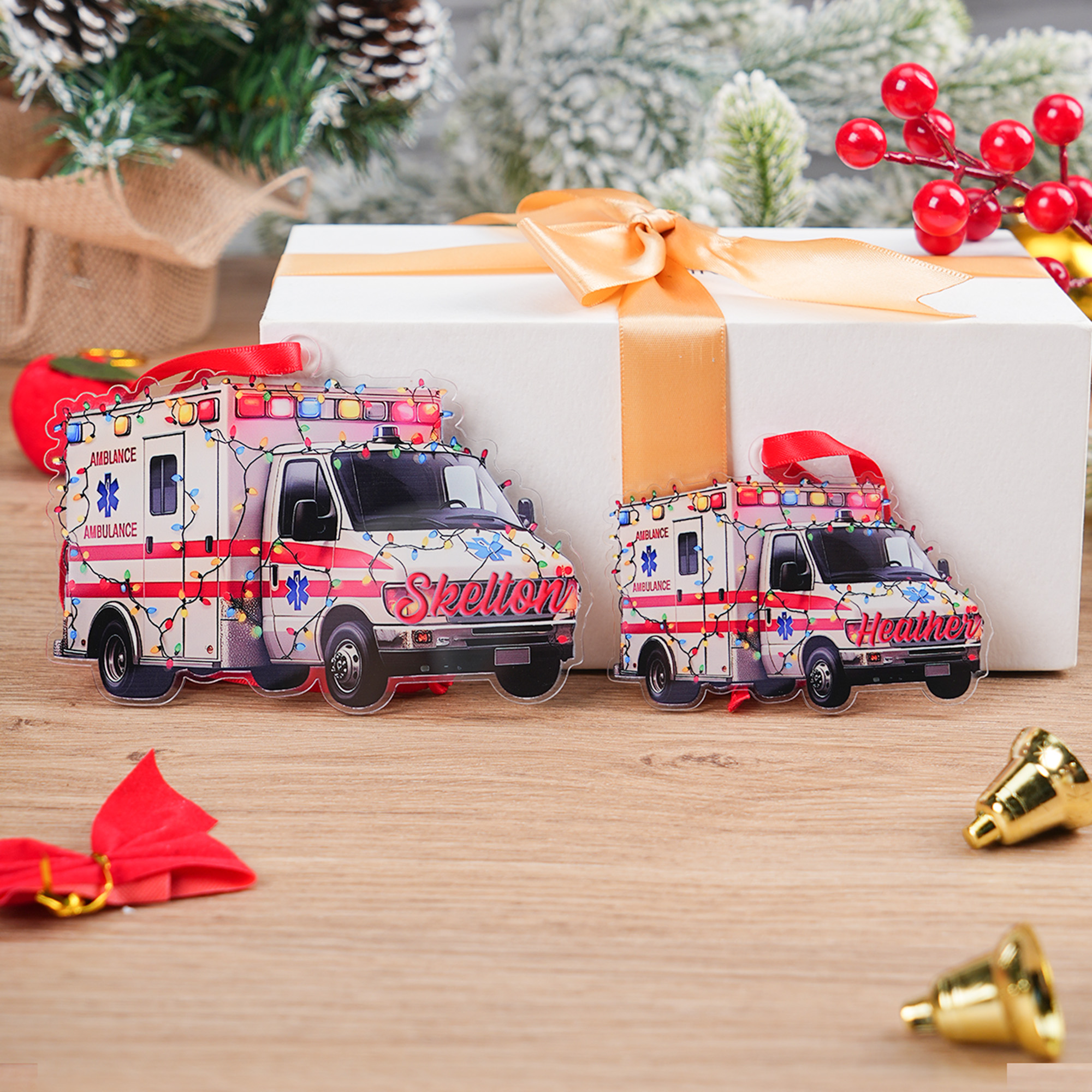 Personalized Ambulance Christmas Acrylic Ornament with Name Home Decor ...