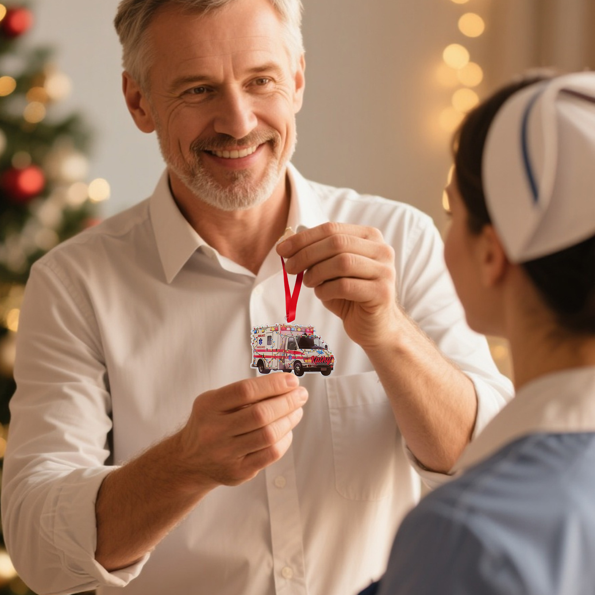 Personalized Ambulance Christmas Acrylic Ornament with Name Home Decor ...