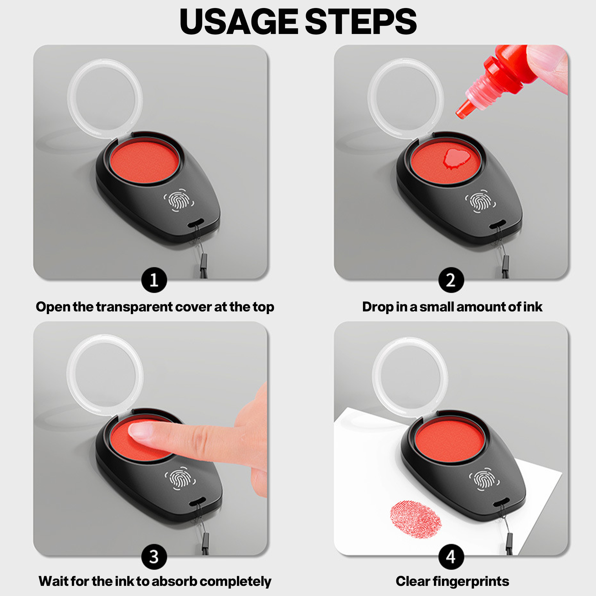 Personalised Three Colours Thumbprint Ink Pad with Name and Ink Daily ...