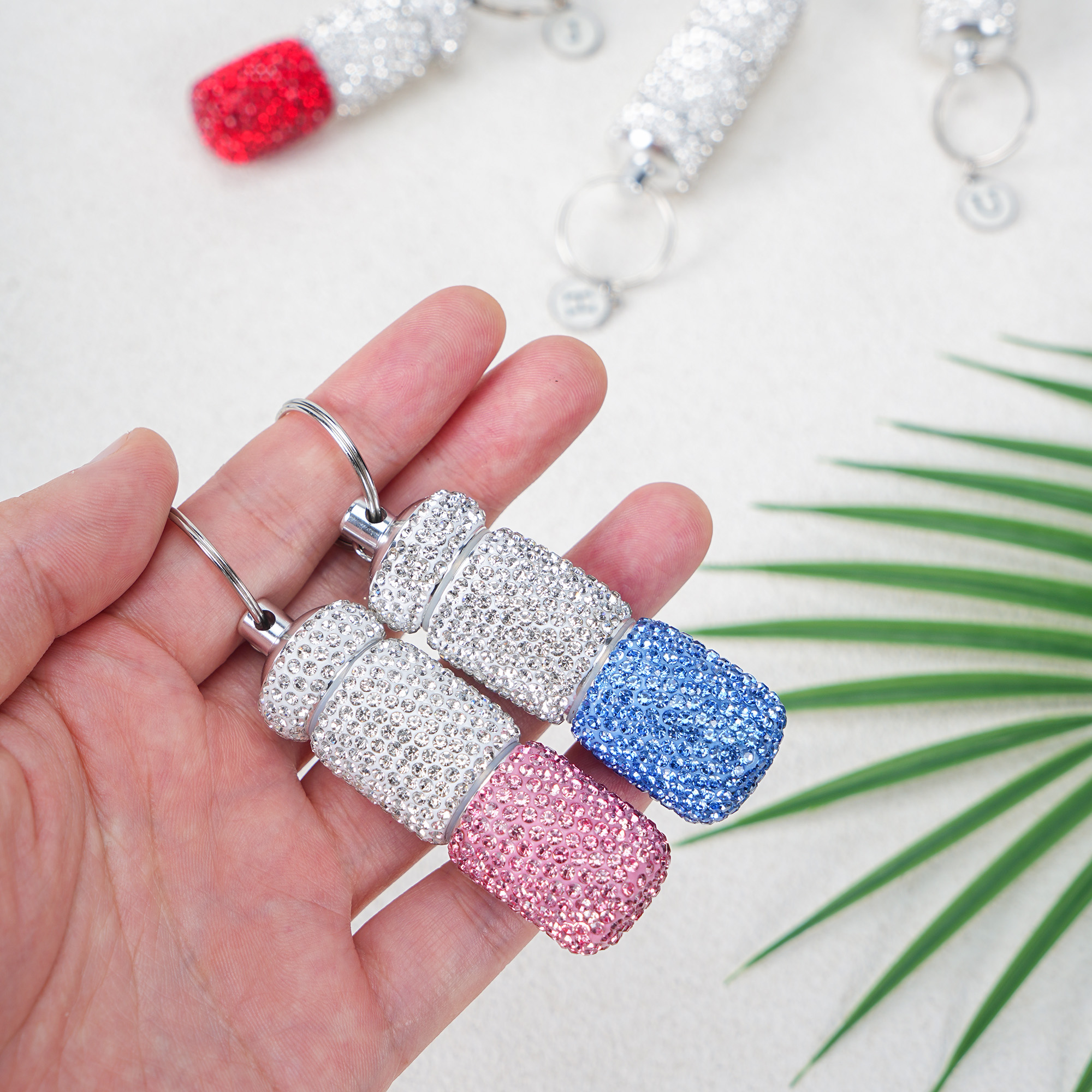 Personalized Glitter Rhinestone Capsule Portable Double Layer Pill ...