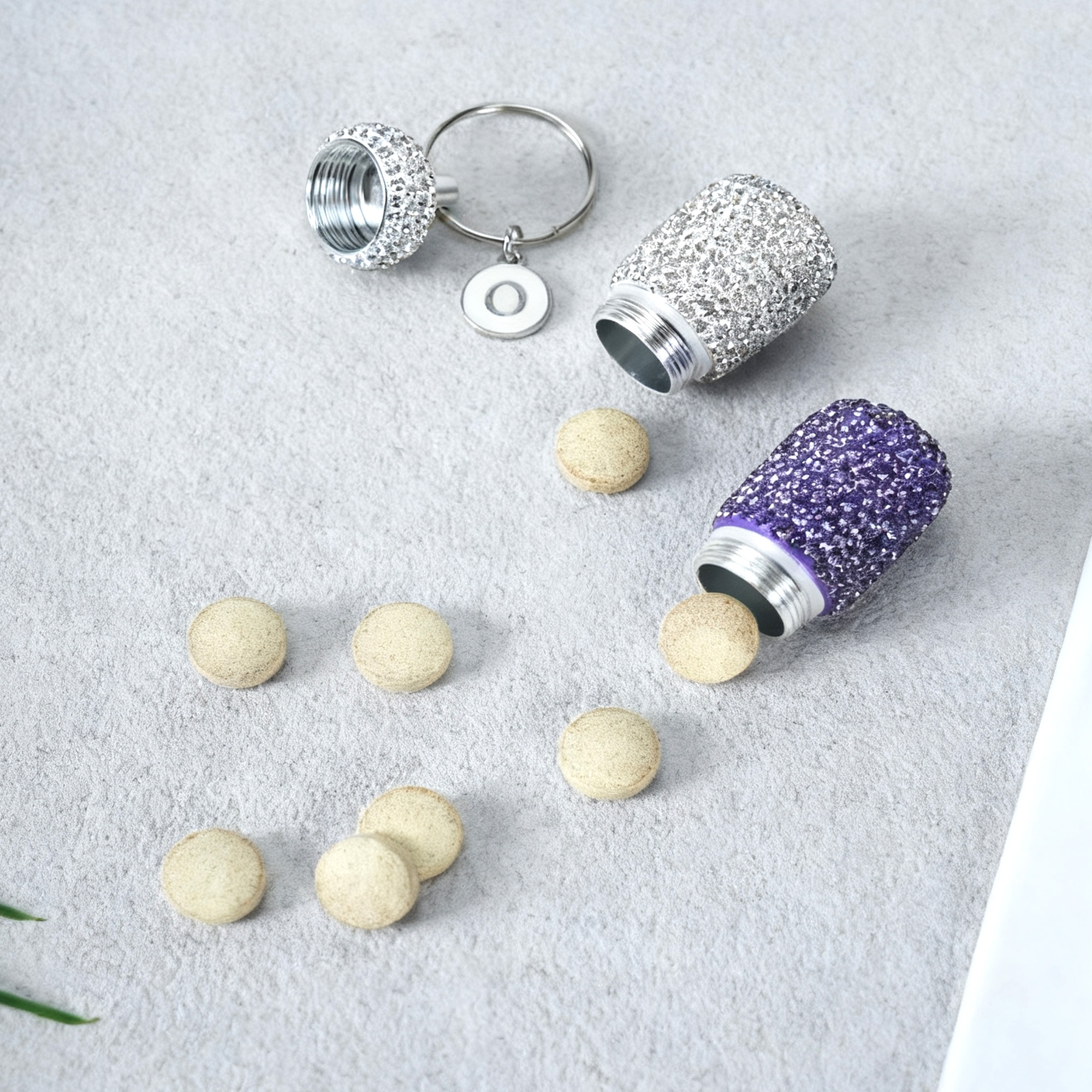 Personalized Glitter Rhinestone Capsule Portable Double Layer Pill ...