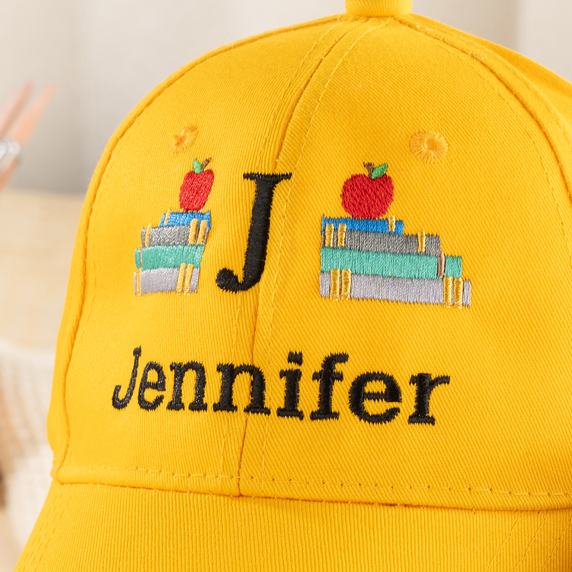 Gepersonaliseerde Multicolor Boek Potlood Apple Trucker Hat Baseball ...