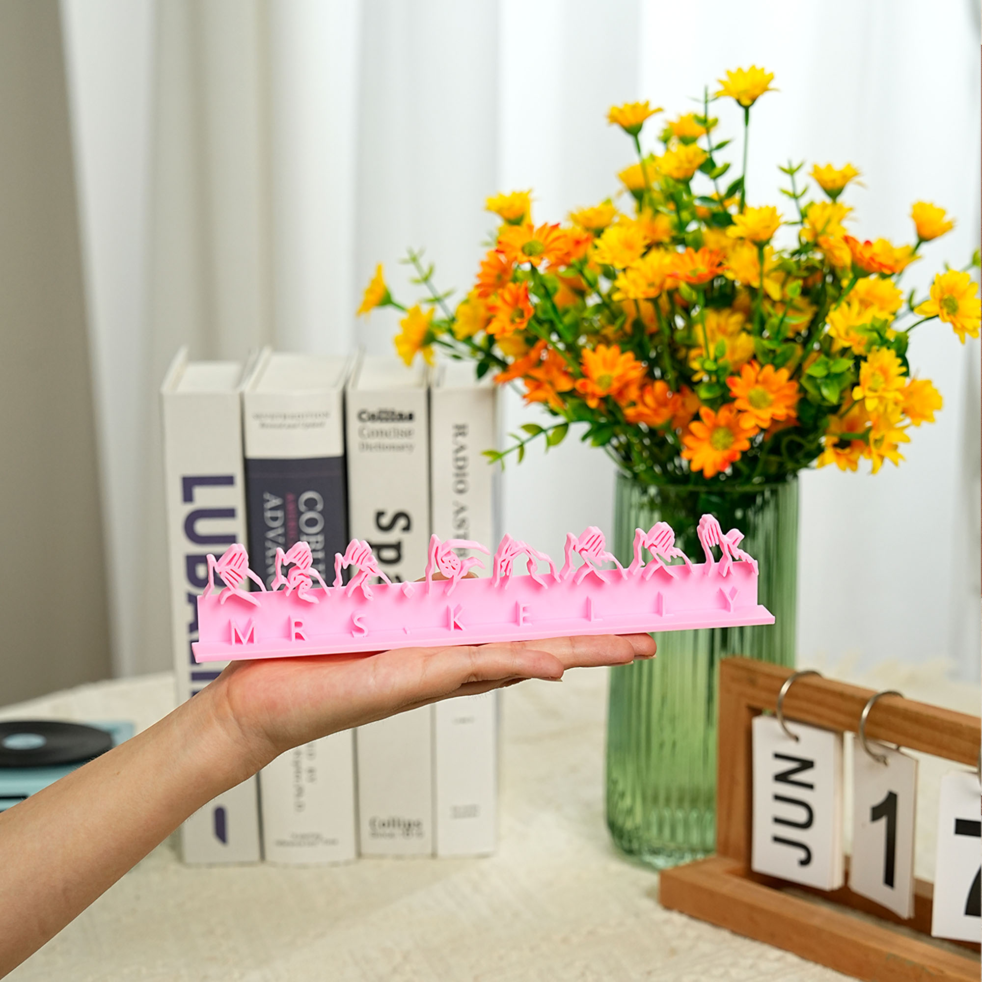 Personalised Multicolor British Sign Language 3D Printed Desk Name ...