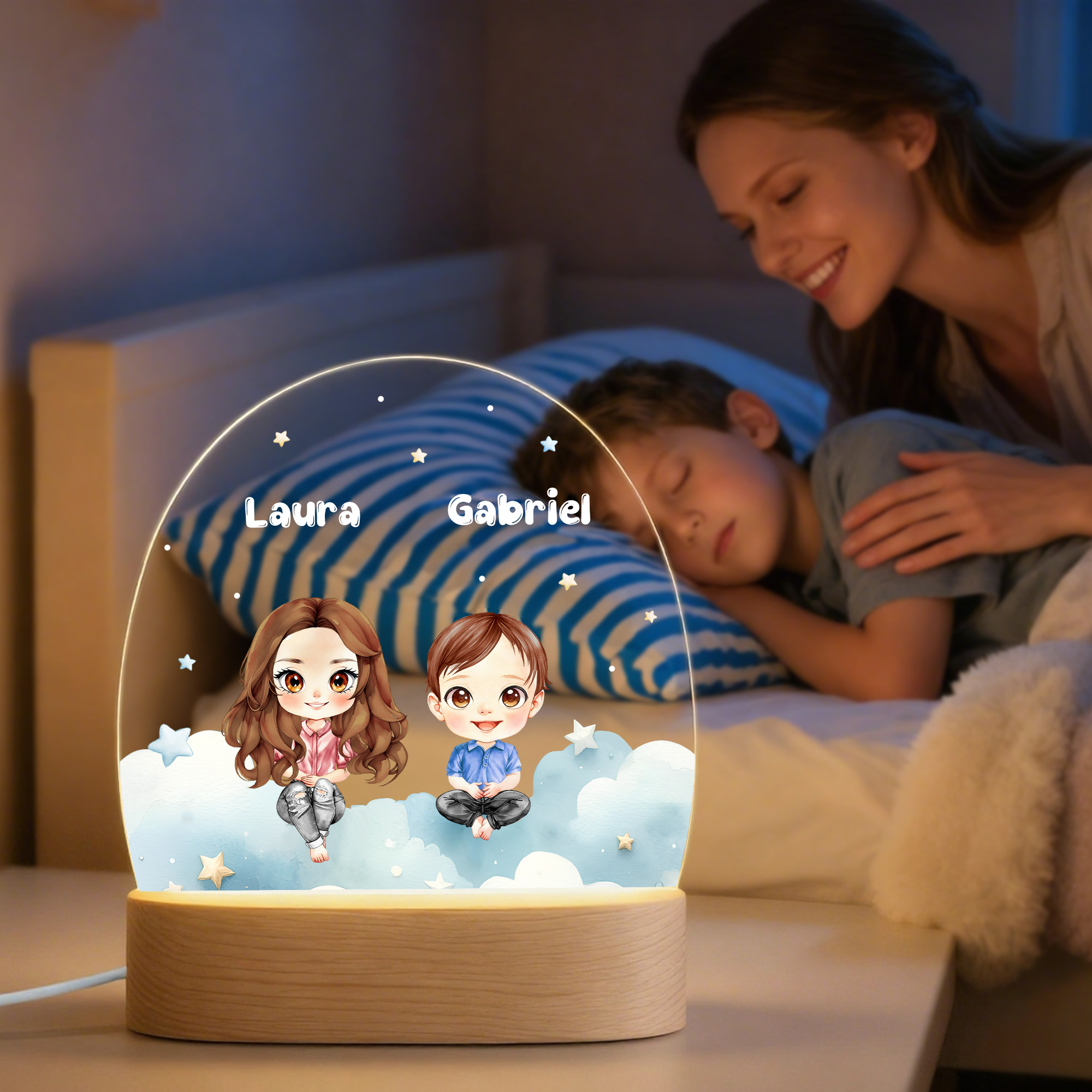 Personalized Zodiac Sign Cartoon Character Animals Oval LED Night Light ...