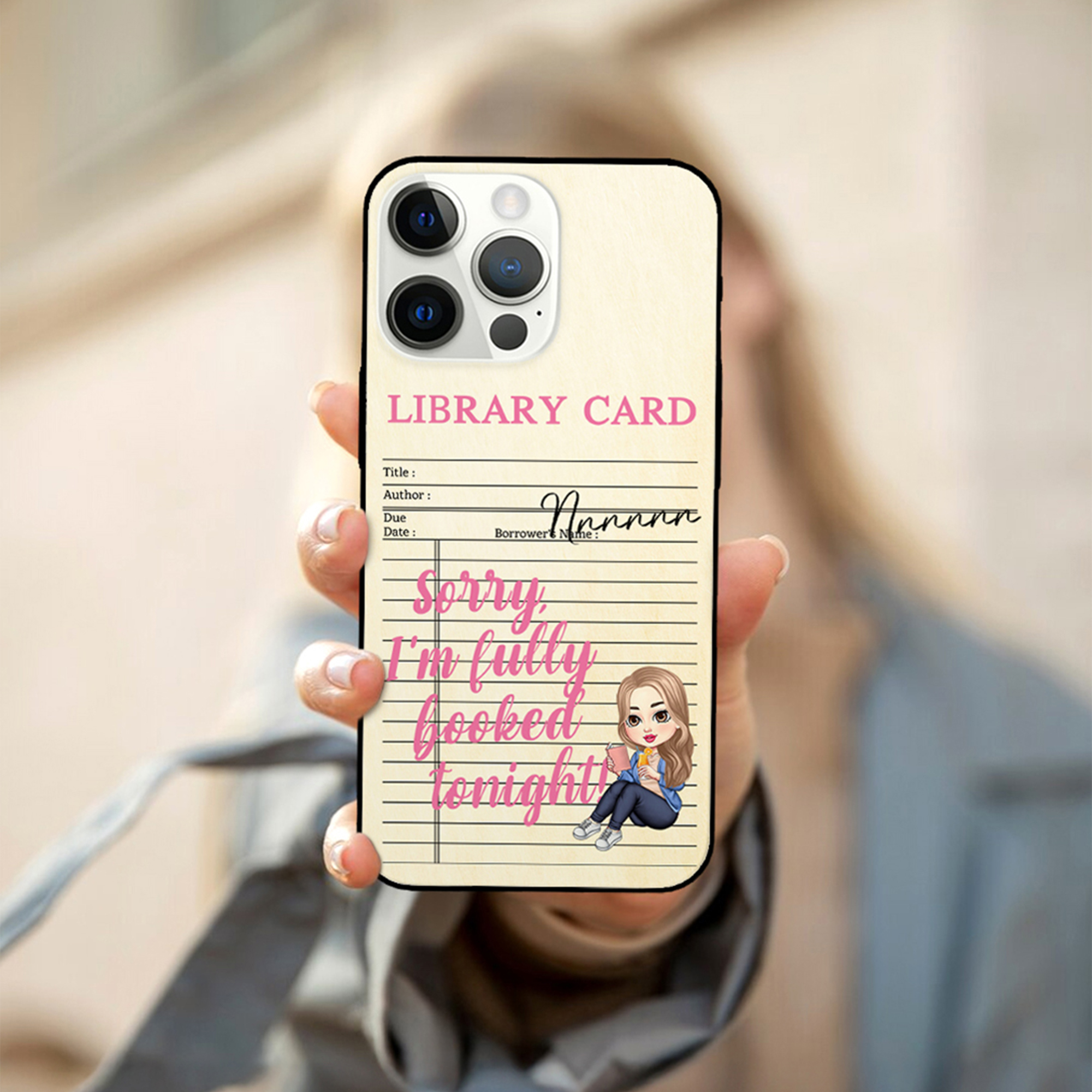 Personalised Cartoon Reading Character Phone Case for iPhone with Name ...