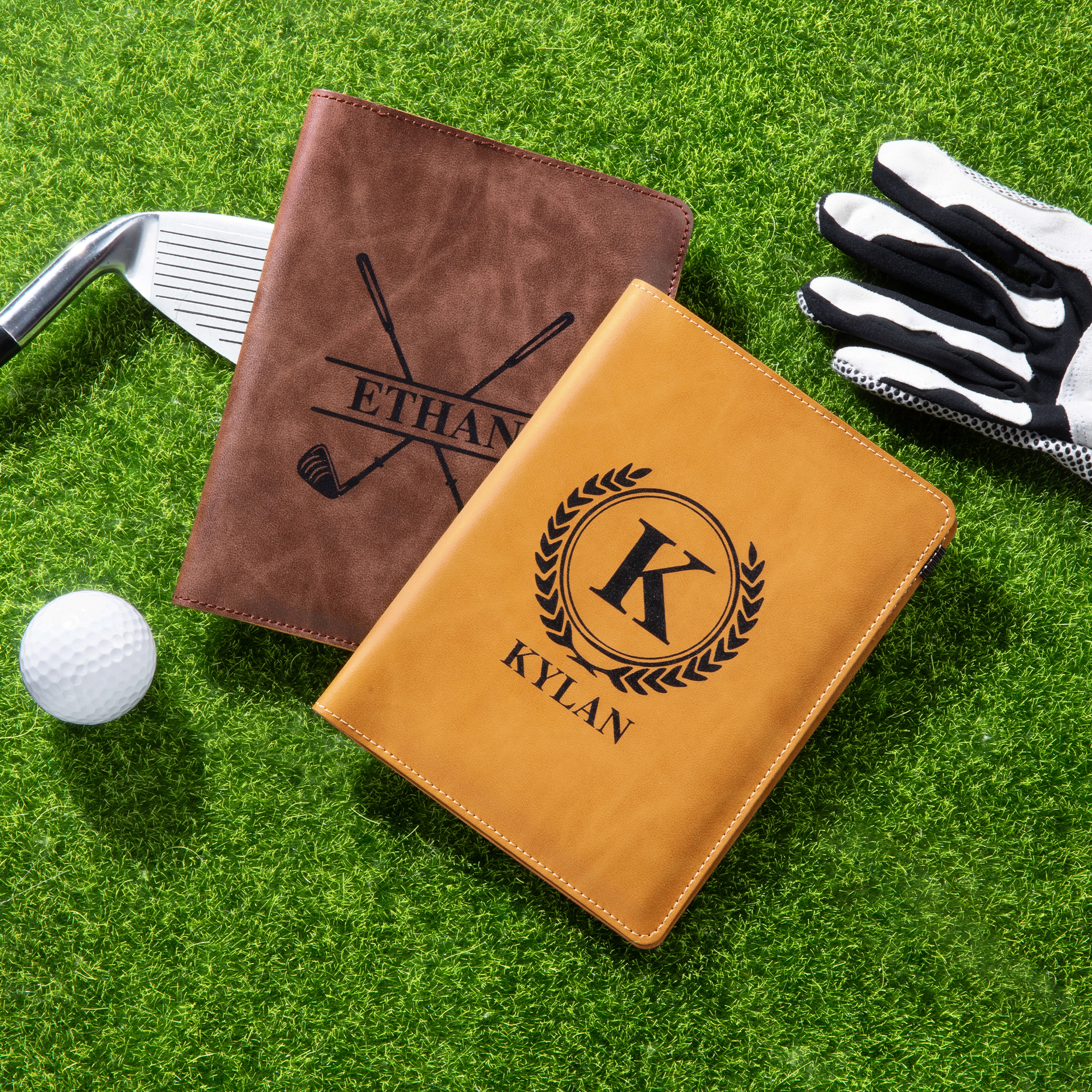 Personalized PU Leather Golf Scorecard Holder with Initial and Name ...