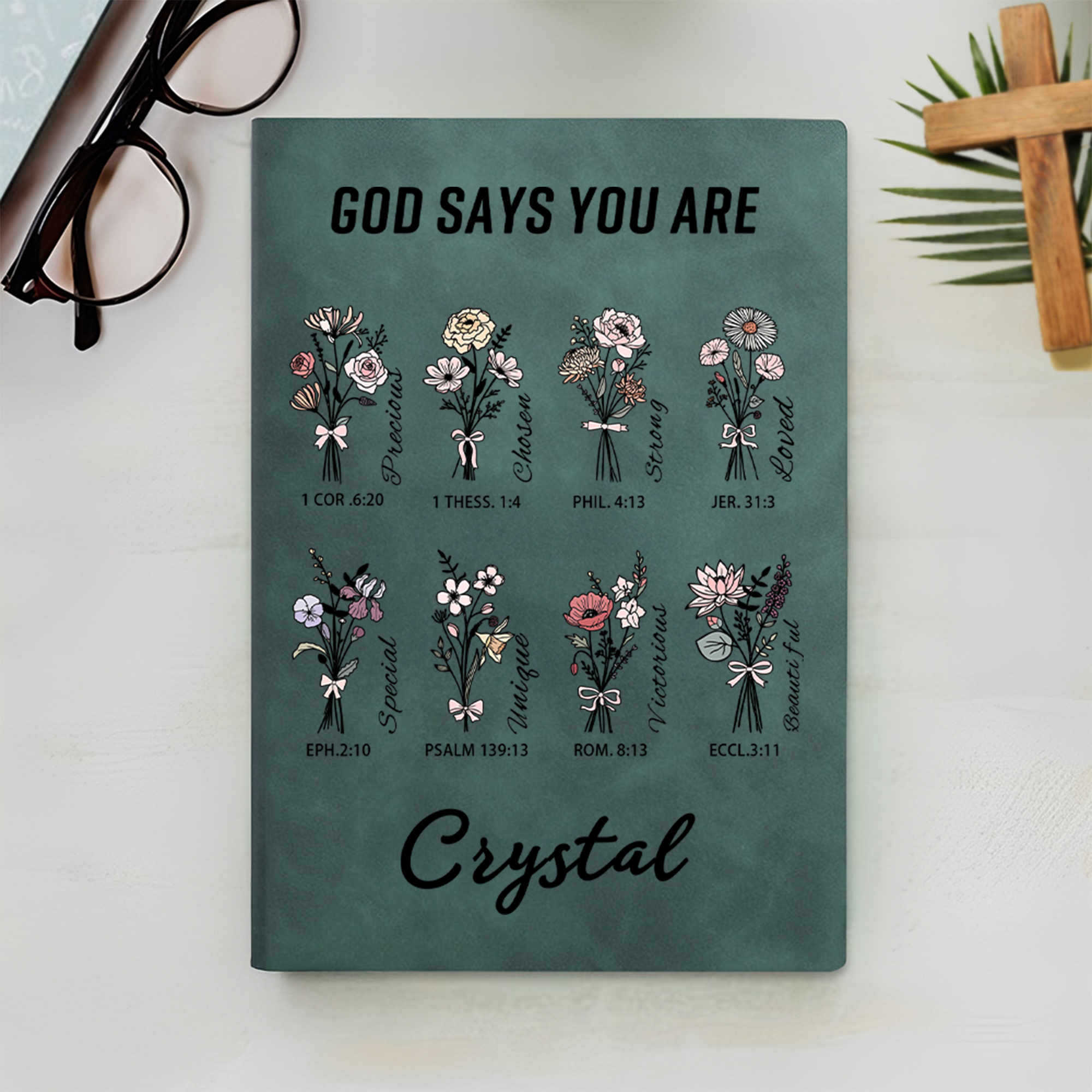 Taccuino diario A5 personalizzato con nome e 200 righe, versetto ...