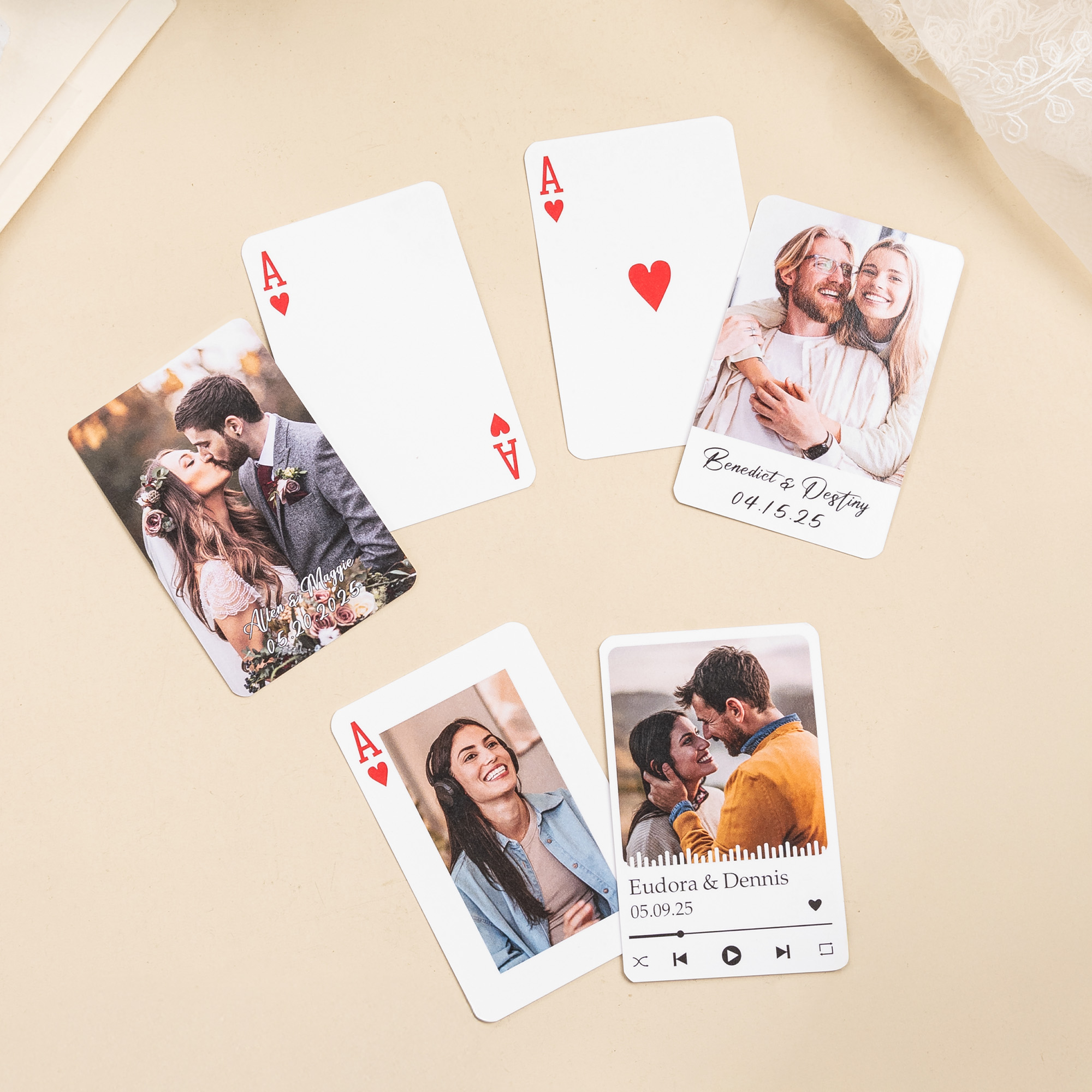 Personalised Photo Playing Cards with Name and Date Wedding Anniversary ...