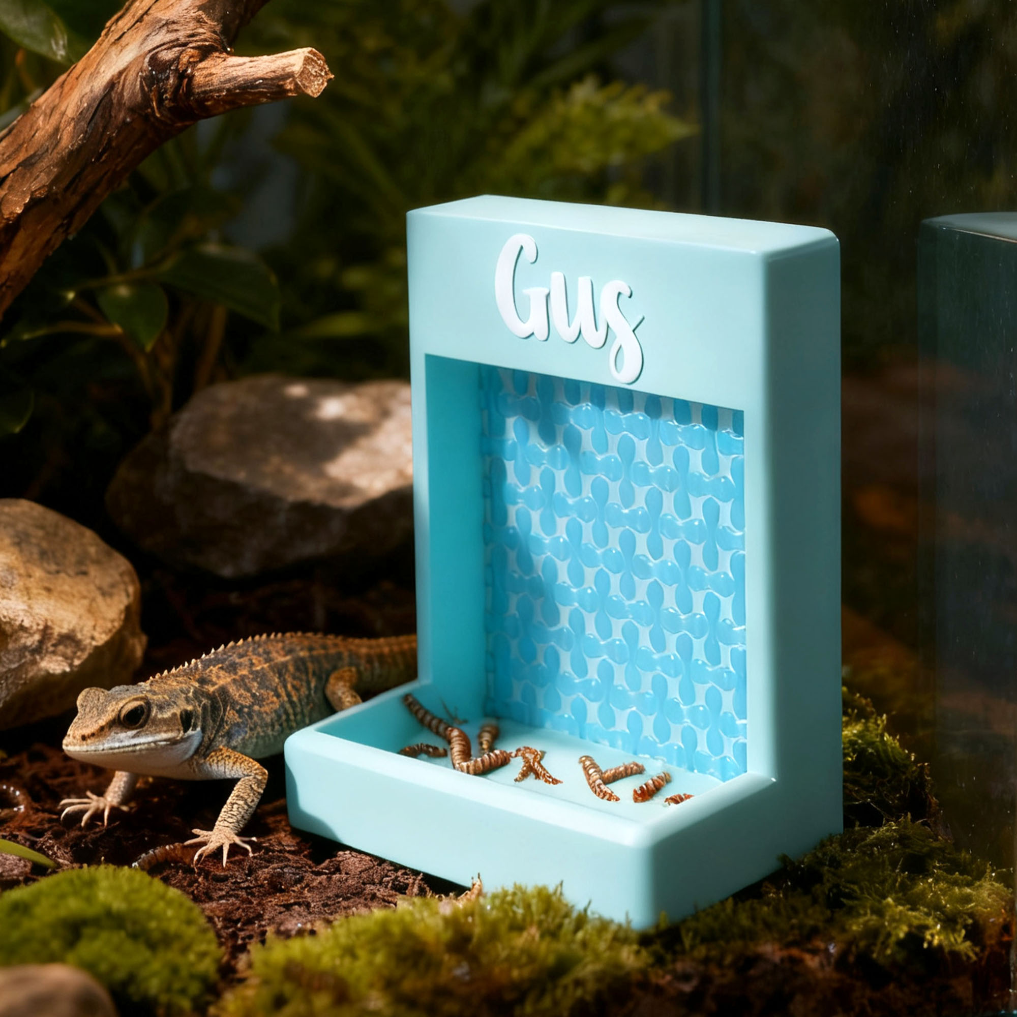 Personalized 3D Printed Convenient Reptile Leaf Feeder Box with Text ...