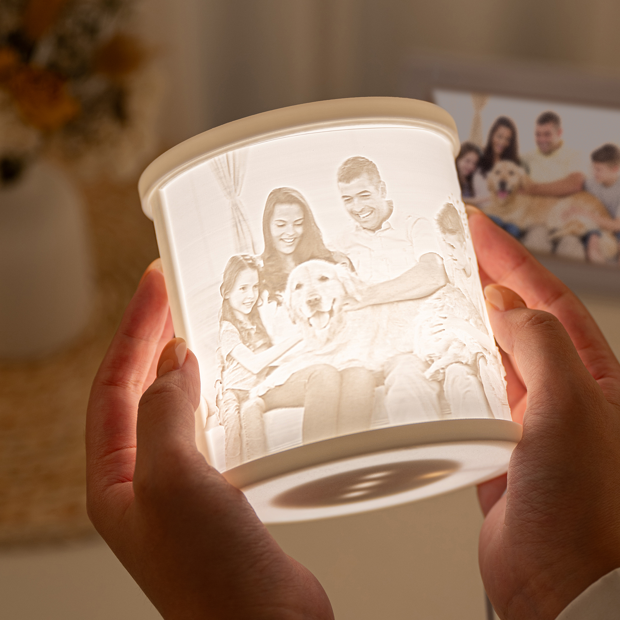 Personalised 3D Printed 1-2 Photos Luminous Relief Translucent Light ...
