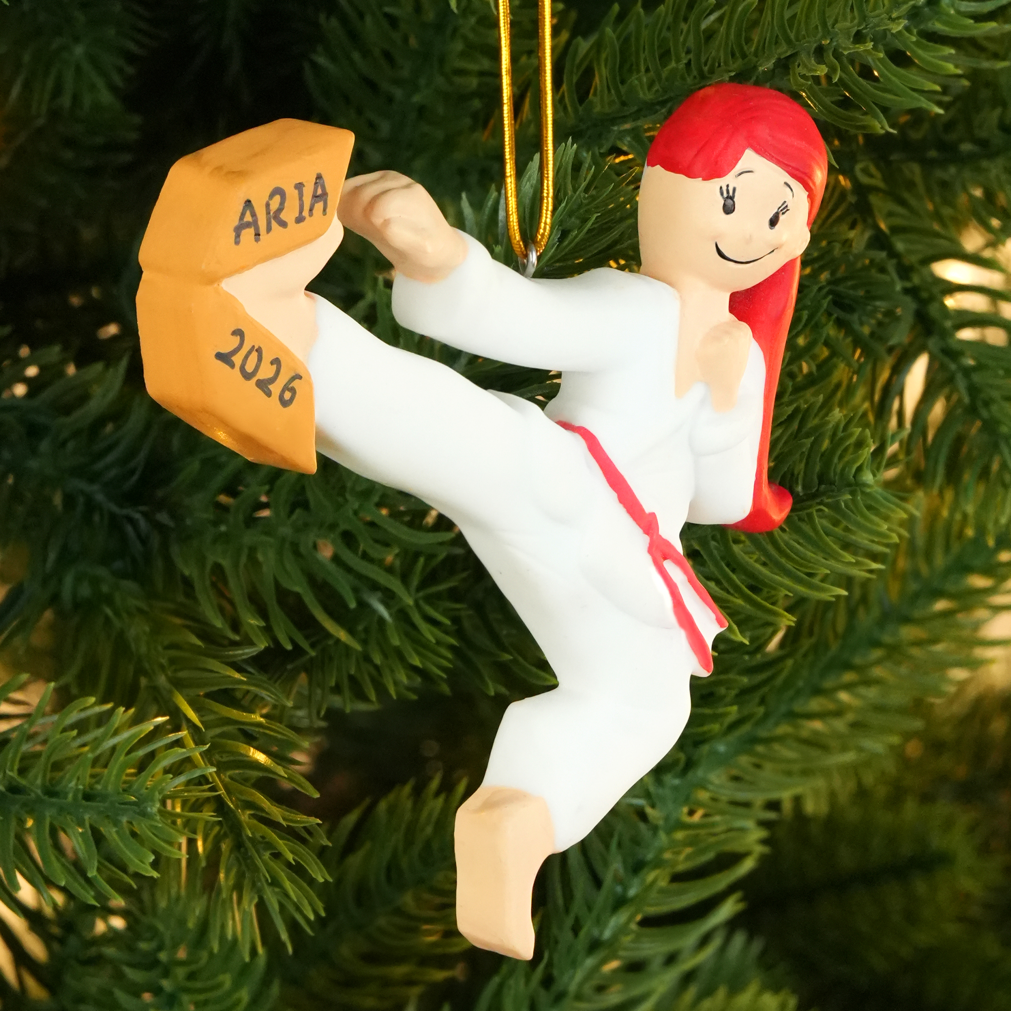 Personalised Karate Character Christmas Ornament with Name Christmas ...