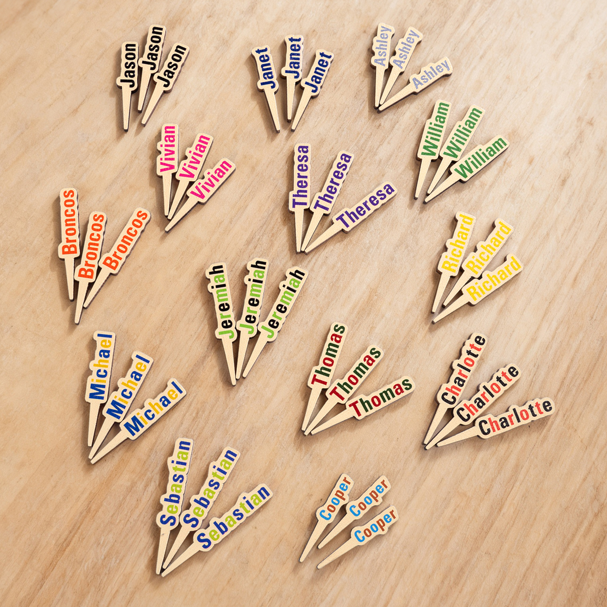 Personalized Multicolor Name Wooden Cribbage Pegs Set of 3 Board Game ...
