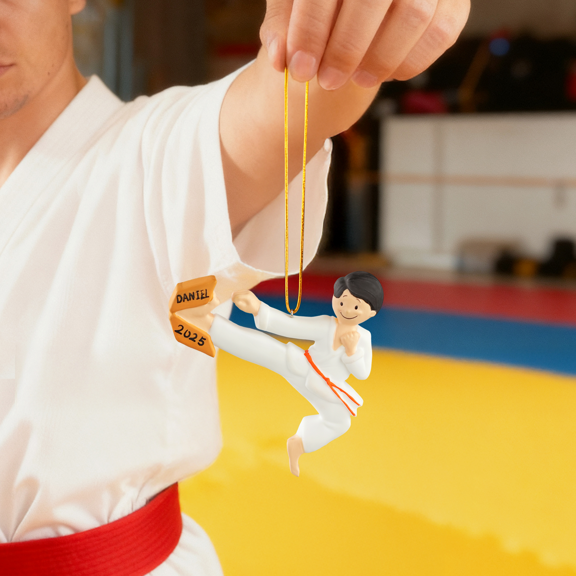 Personalised Karate Character Christmas Ornament with Name Christmas ...