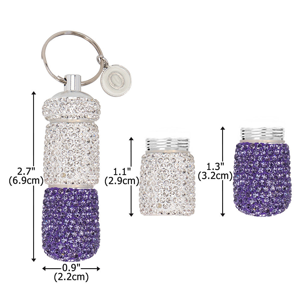 Personalized Glitter Rhinestone Capsule Portable Double Layer Pill ...