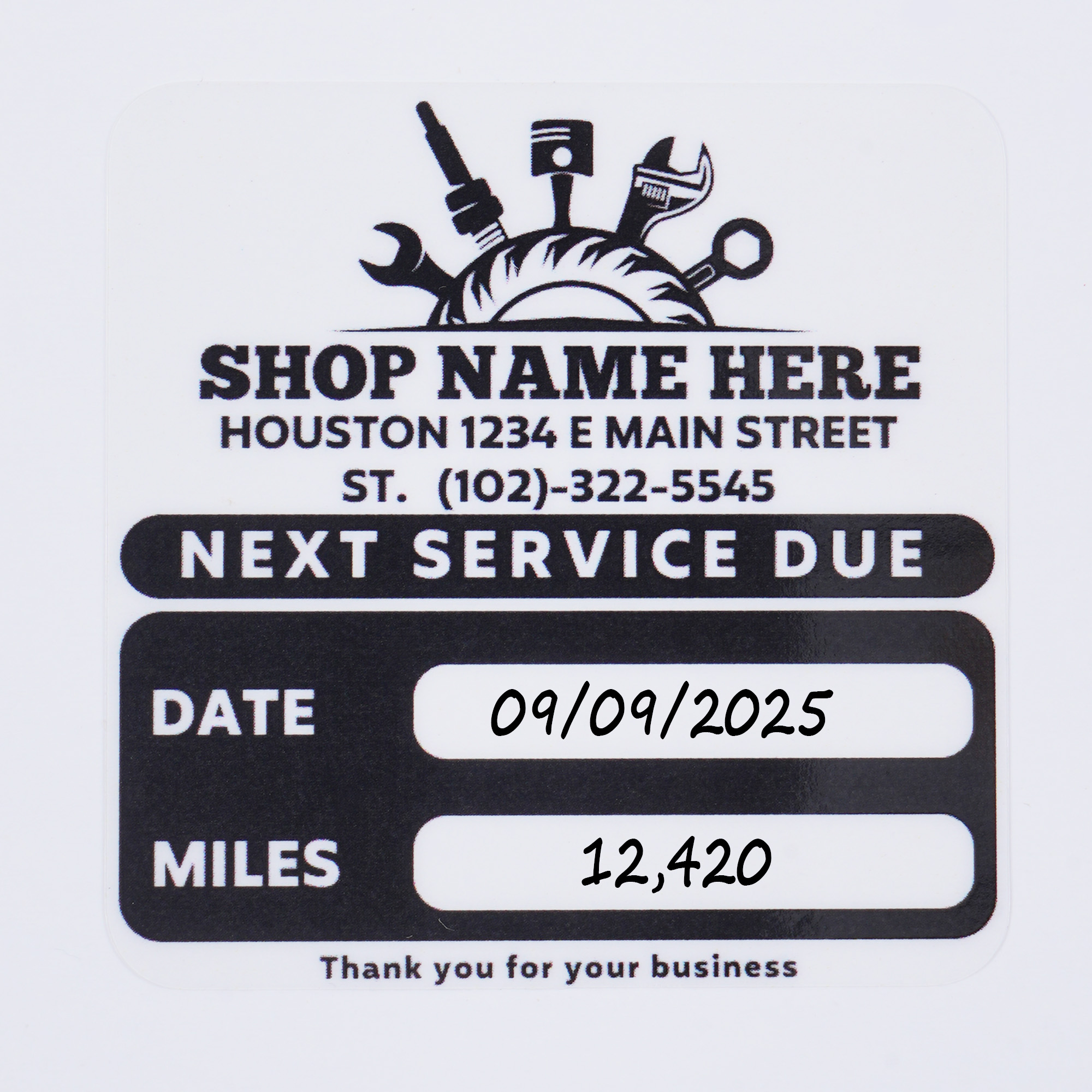 Personalised Multicolor Oil Change Windshield Stickers with Car ...