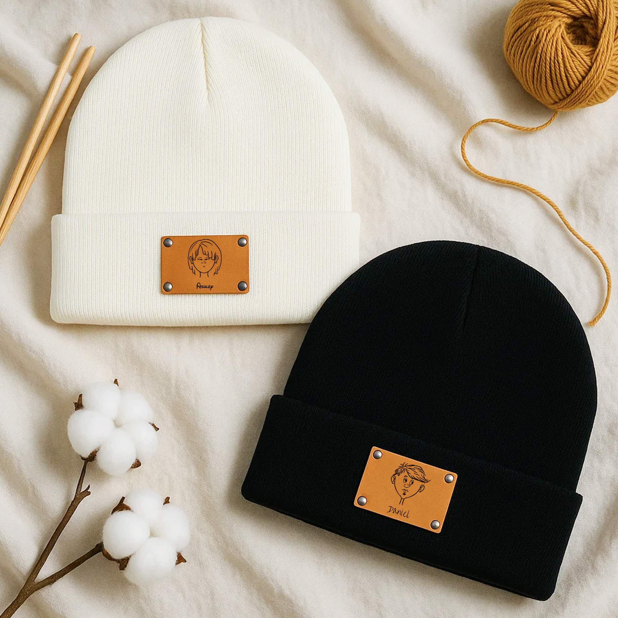 Personalisierte Gestrickte Beanie Mütze mit Karikatur Charakter und ...