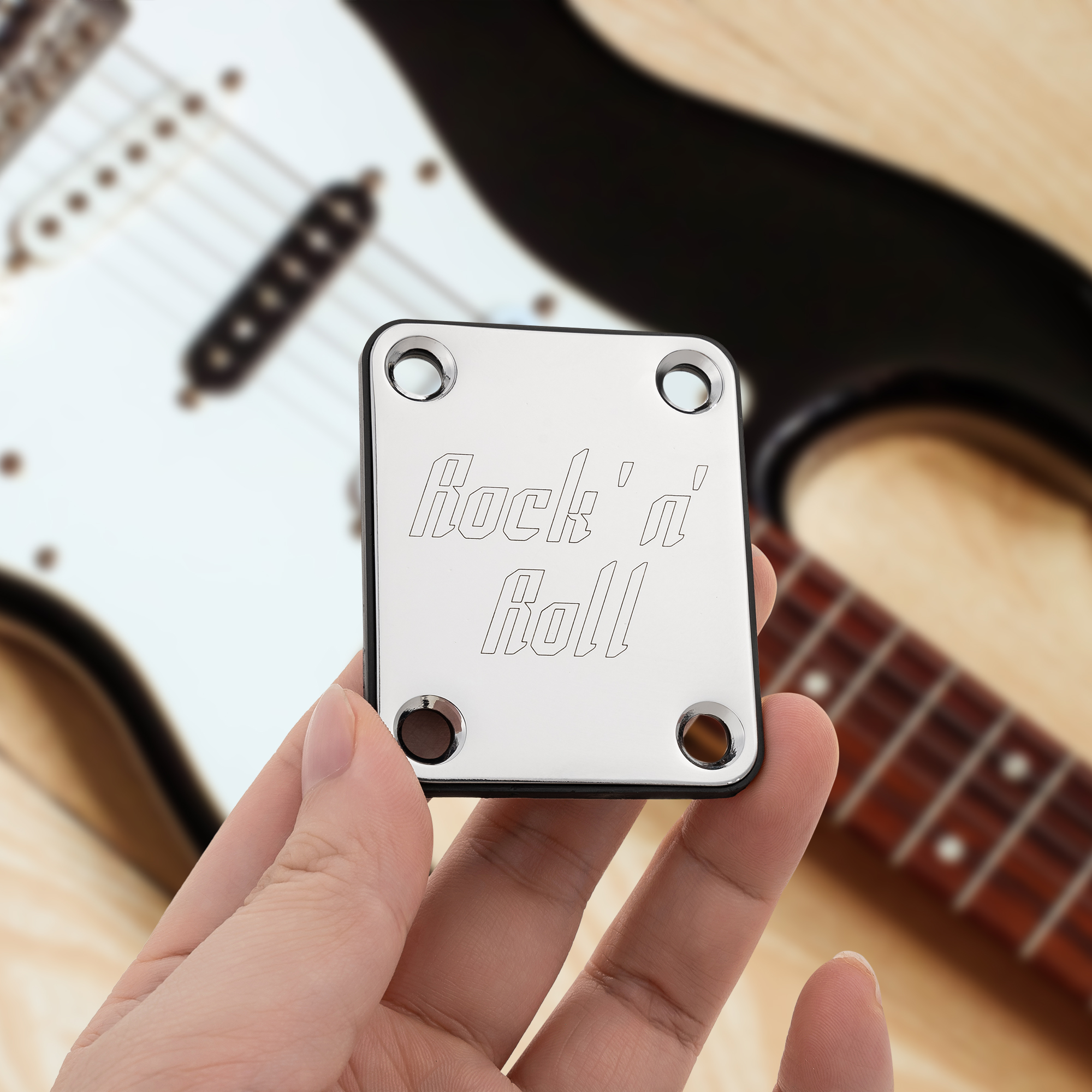 Personalized Engraved Logo Text Guitar Neck Plate Guitar Accessory ...