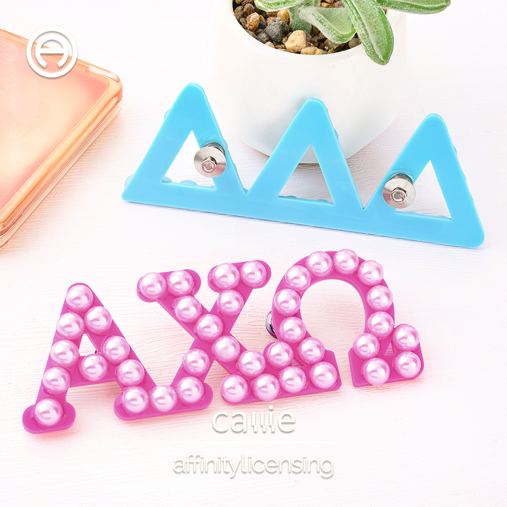 Personalised Sorority Pearl Brooch Pin with Greek Letter Sorority ...