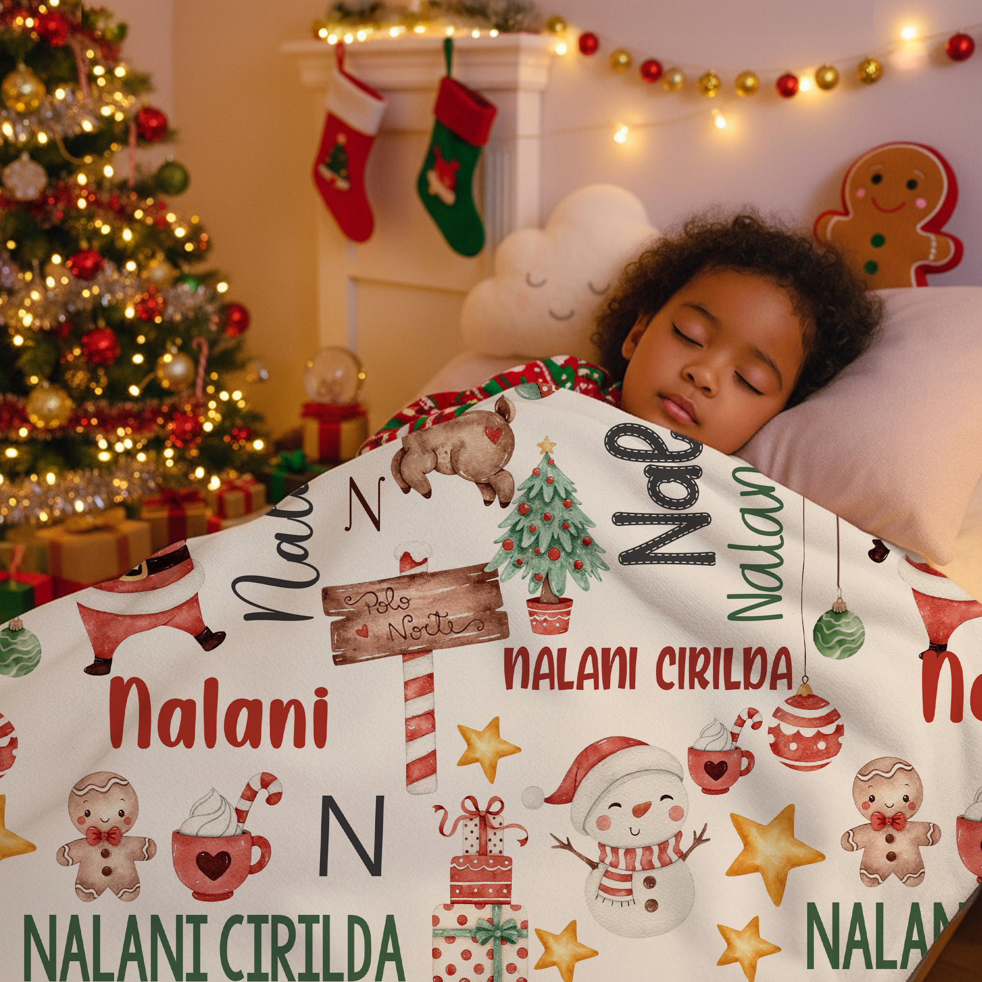 Personalized Cute Snowman Santa Claus Christmas Theme Soft Throw ...