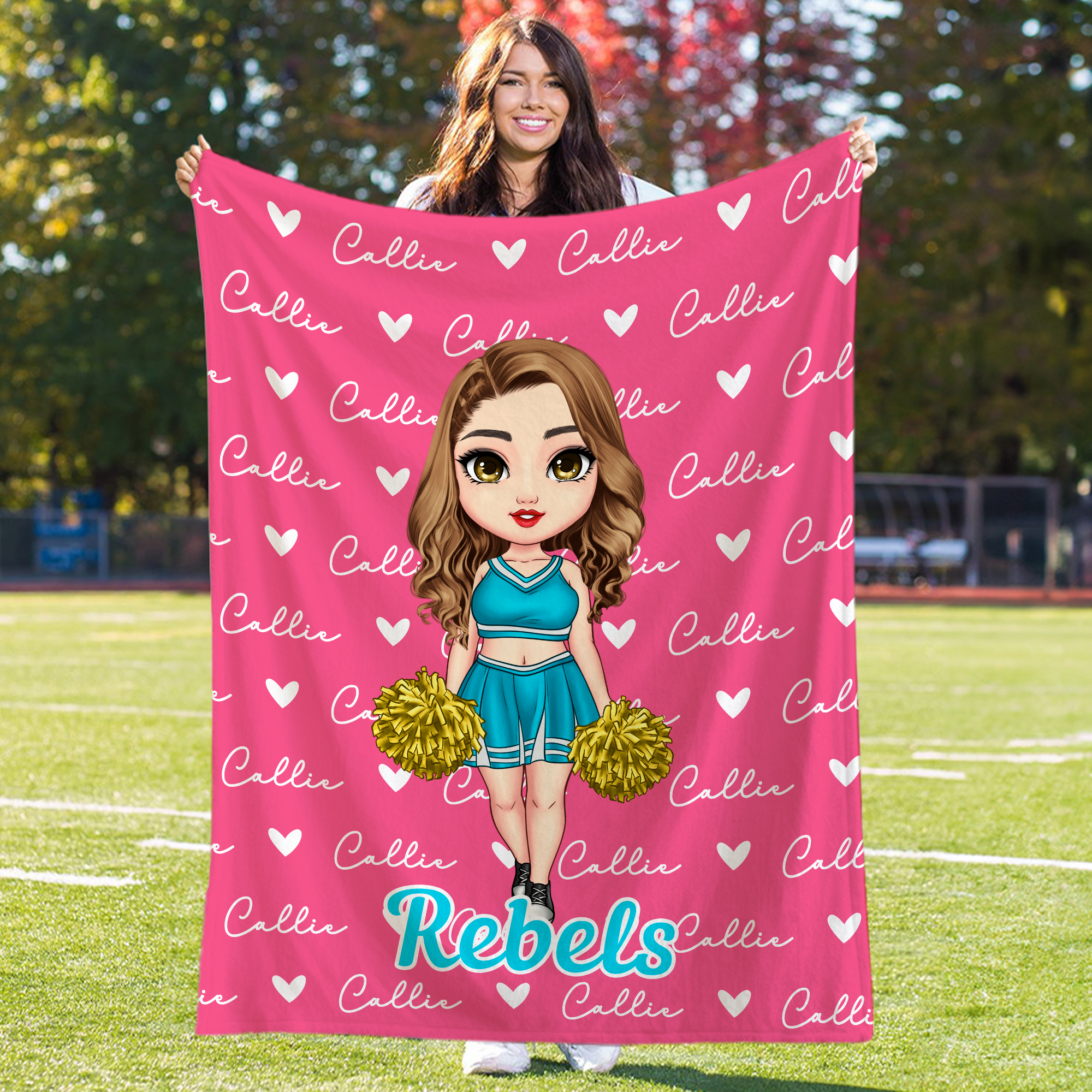 Personnalisé Multicolore Cartoon Cheerleading Girl Soft Throw Blanket ...
