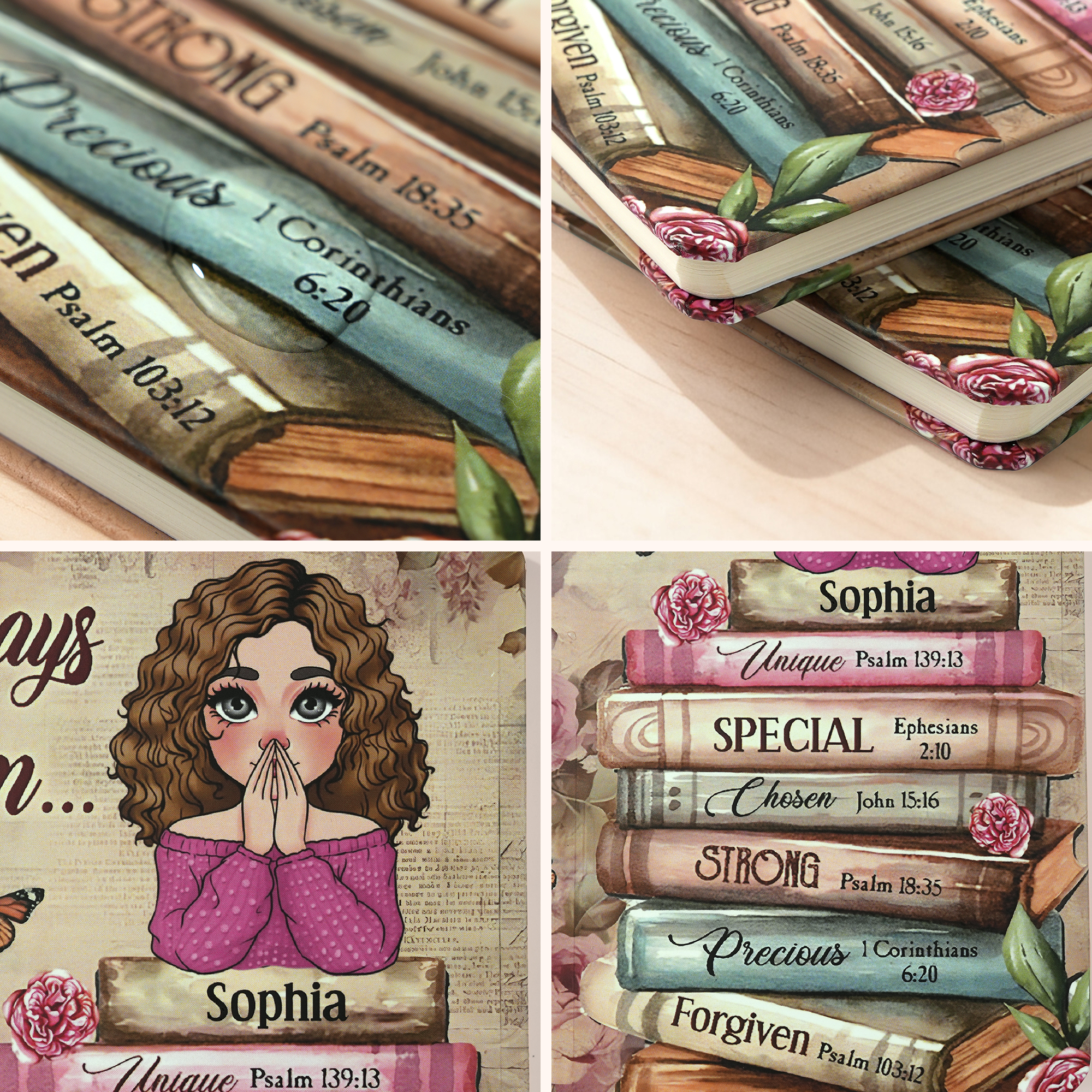 Personalized God Says I Am Bible Verse Cartoon Character Watercolor A5 ...