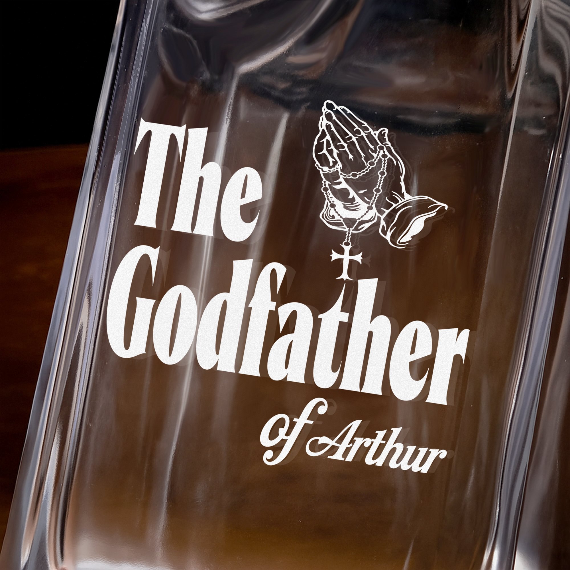 Personalised The Godfather Whiskey Decanter and 4 Glasses with Name ...