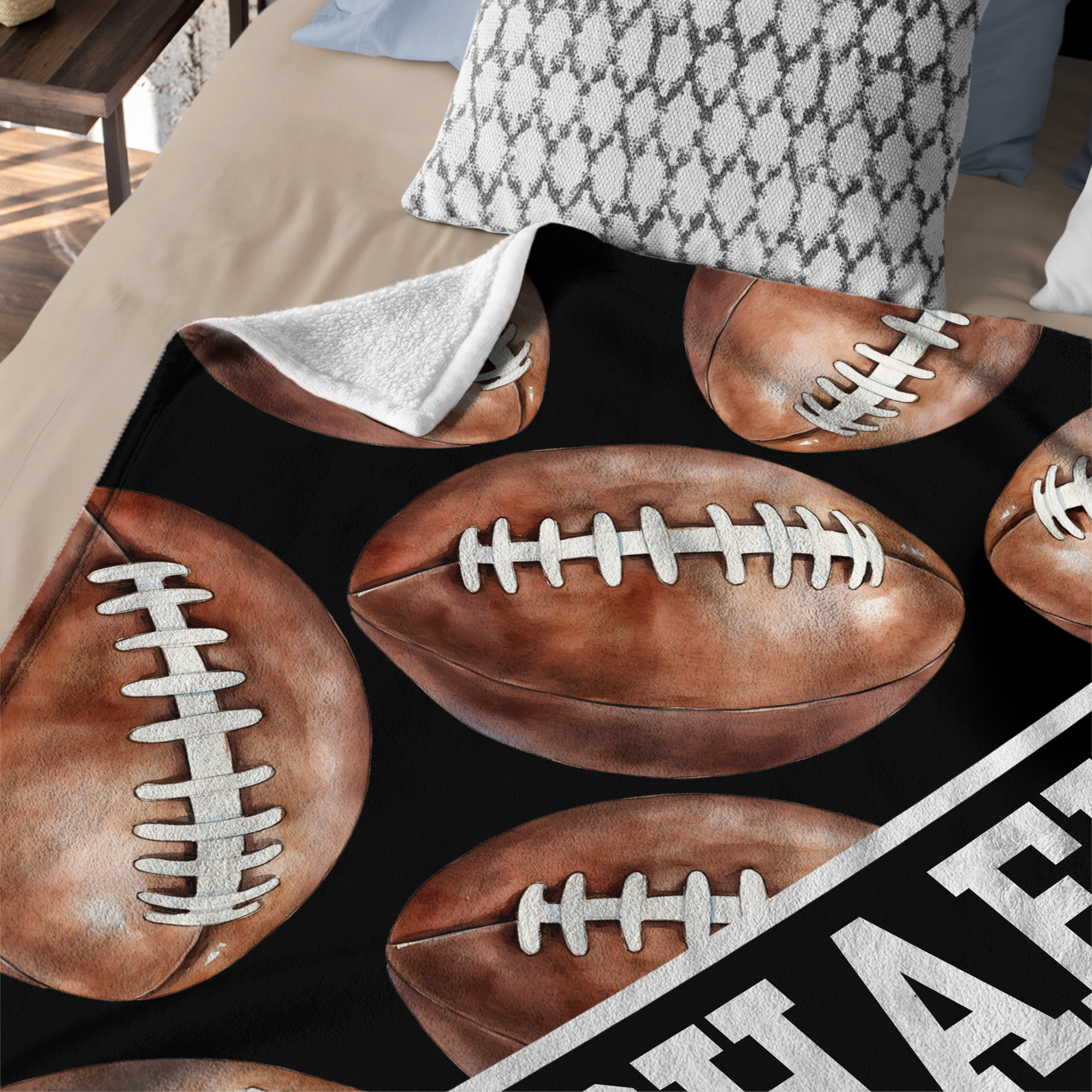Personalized Baseball Football Soccer Ball Sports Soft Throw Blanket ...