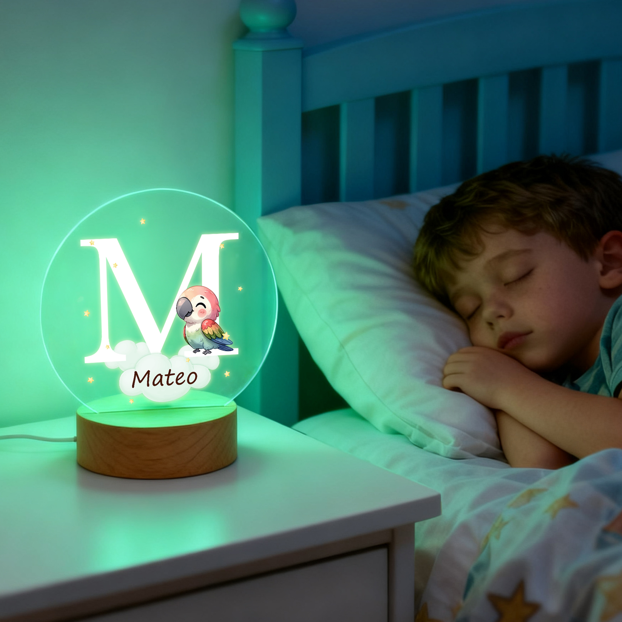Personalized Animal LED Night Light with Name Acrylic Bedroom Lamp for ...