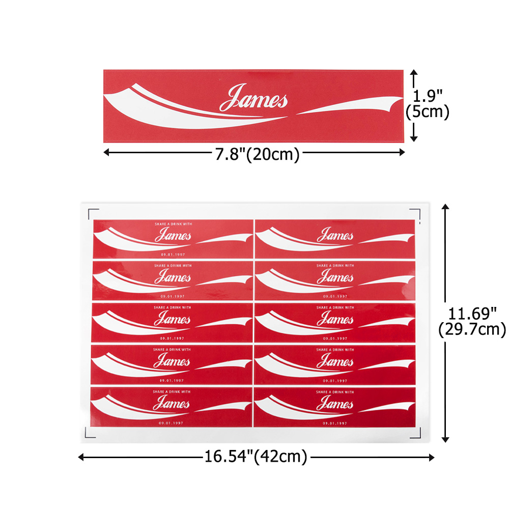 Personalized Inspired Cola Stickers Bottle Labels with Name and Text ...