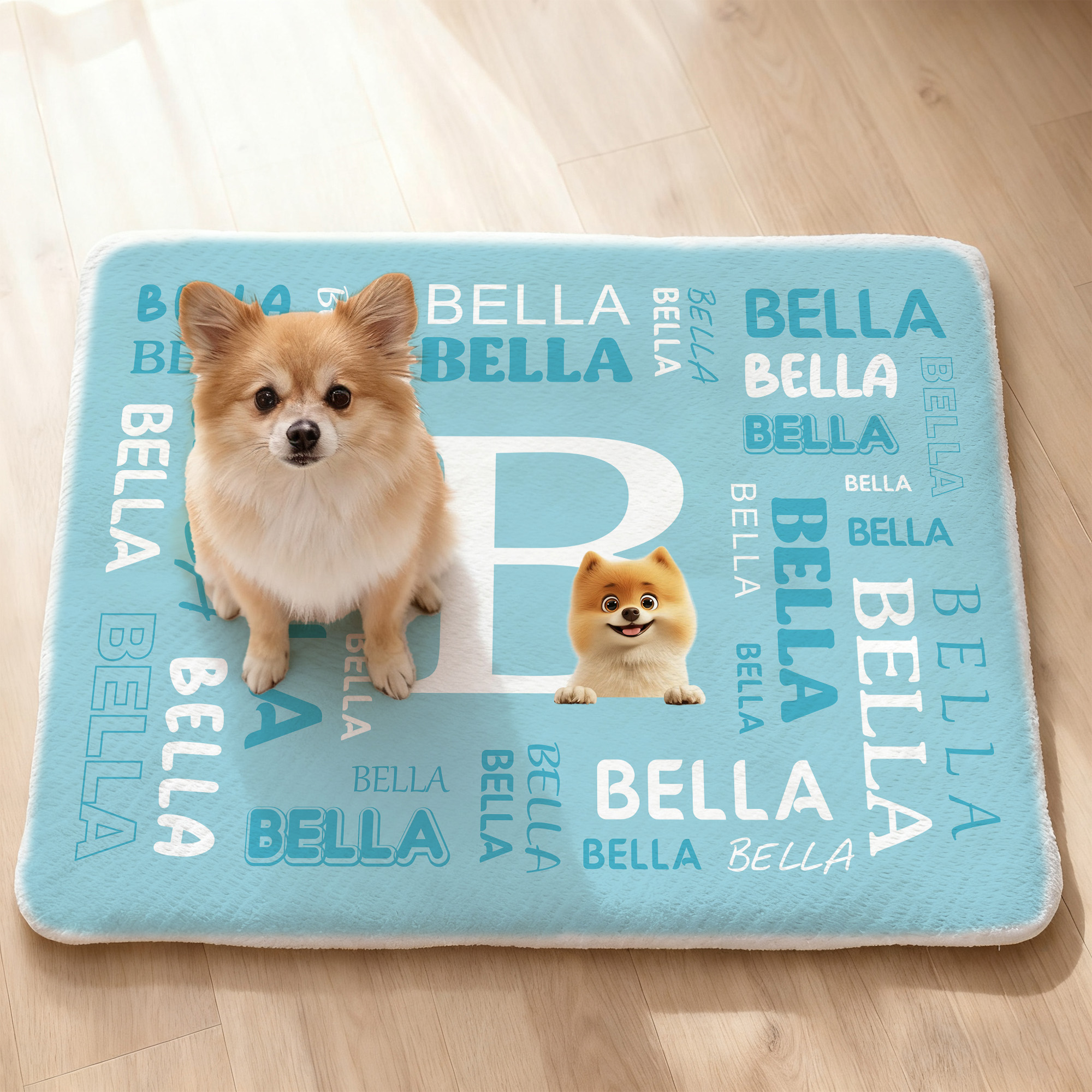 Personalised Multicolor 3D Cartoon Dog Cat Soft Pet Mat with Name Pet ...