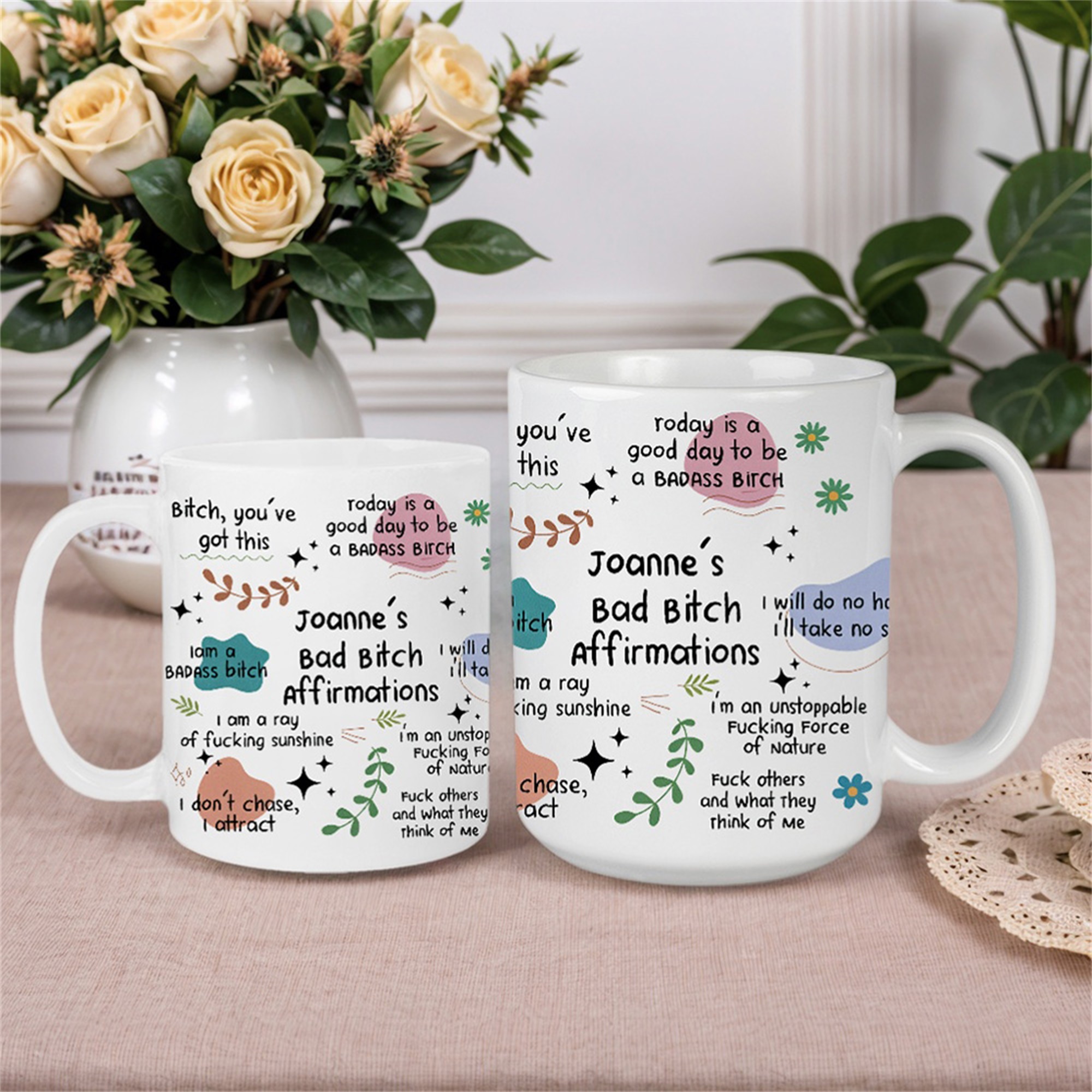 Personalized Bad Bitch Affirmations 11 oz 15 oz Ceramic Coffee Mug with ...