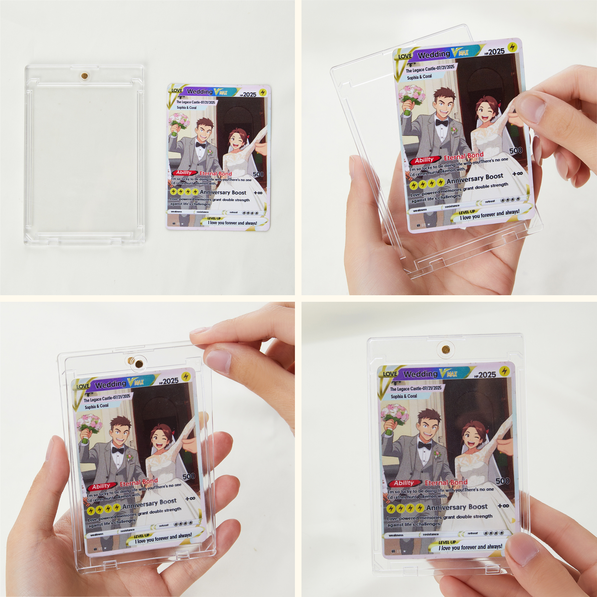 Personalised Funny Classic TCG Poke Card with Photo Glitter Anniversary ...
