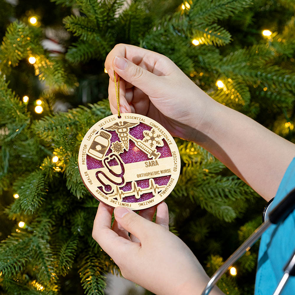 Ornement de Noël personnalisé avec symbole médical, nom et fonction ...
