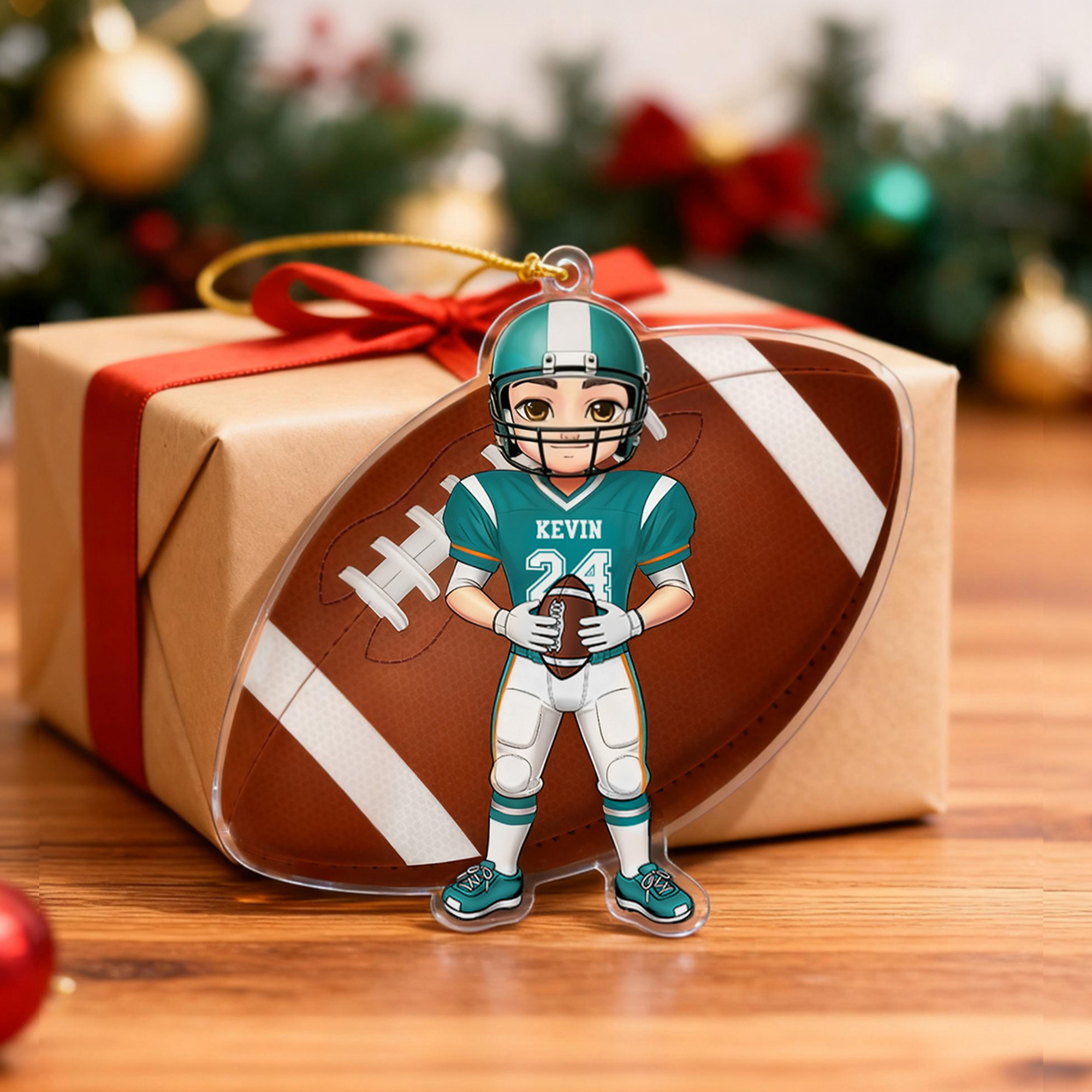 Personalised Cartoon Character American Football Acrylic Ornament with ...