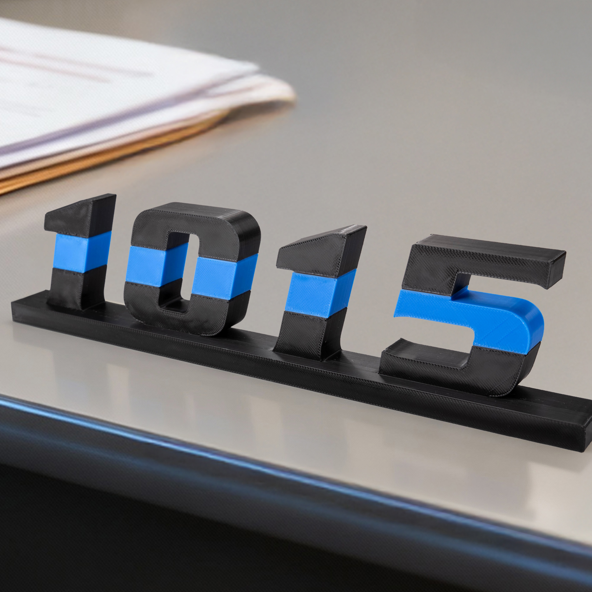 Personalized 3D-Printed Coloured Line Number Name Plate Desk Decor ...