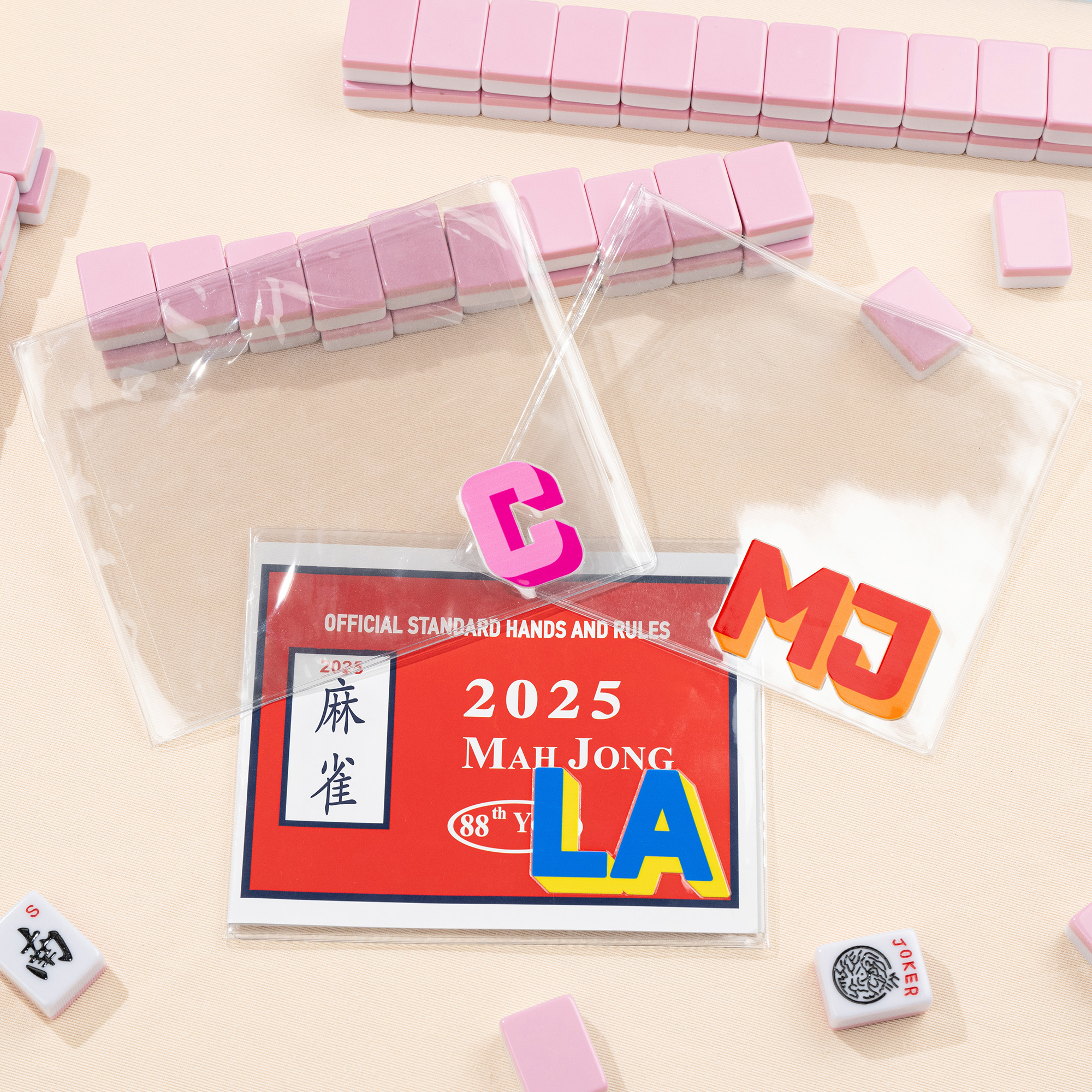 Personalized Colorful Transparent Tri-Fold Mahjong Card Holder with ...