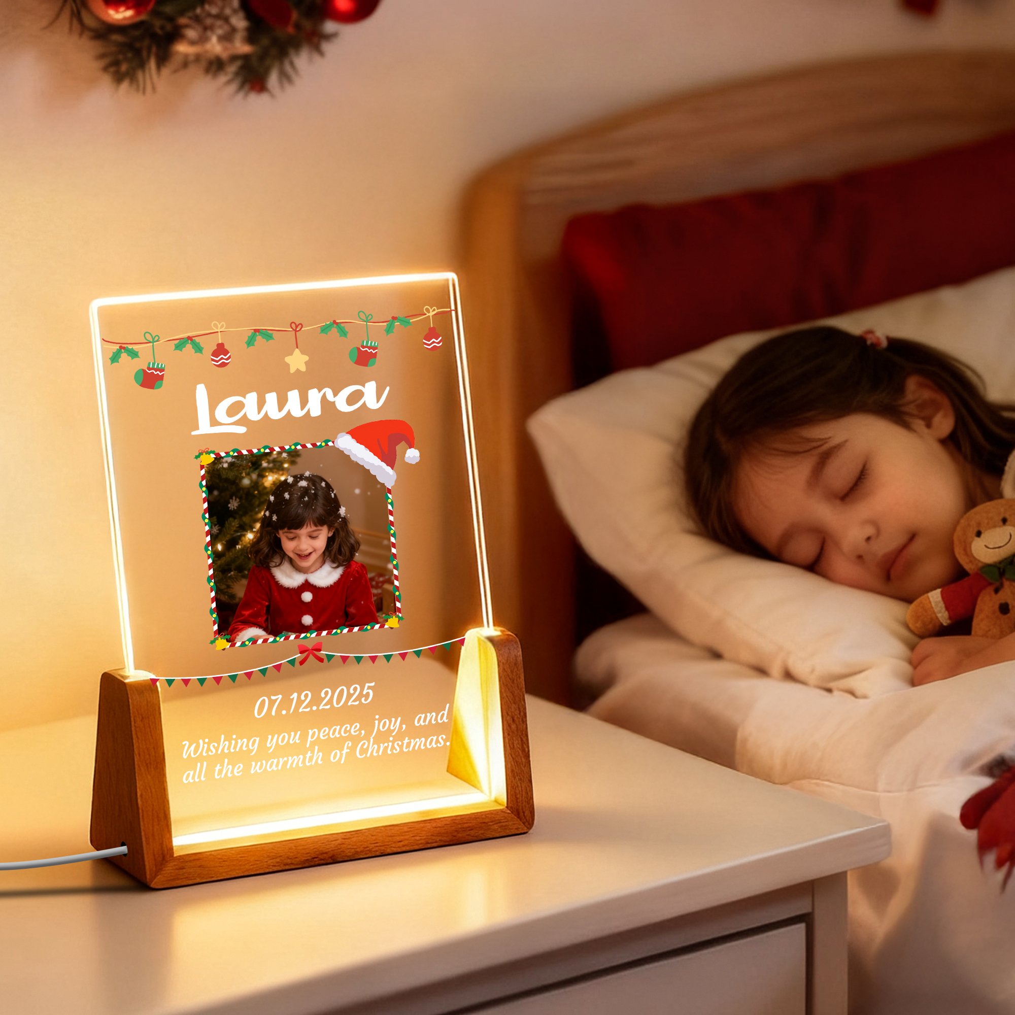 Personalized Multi-Theme Soft Glow Acrylic LED Night Light with Photo ...