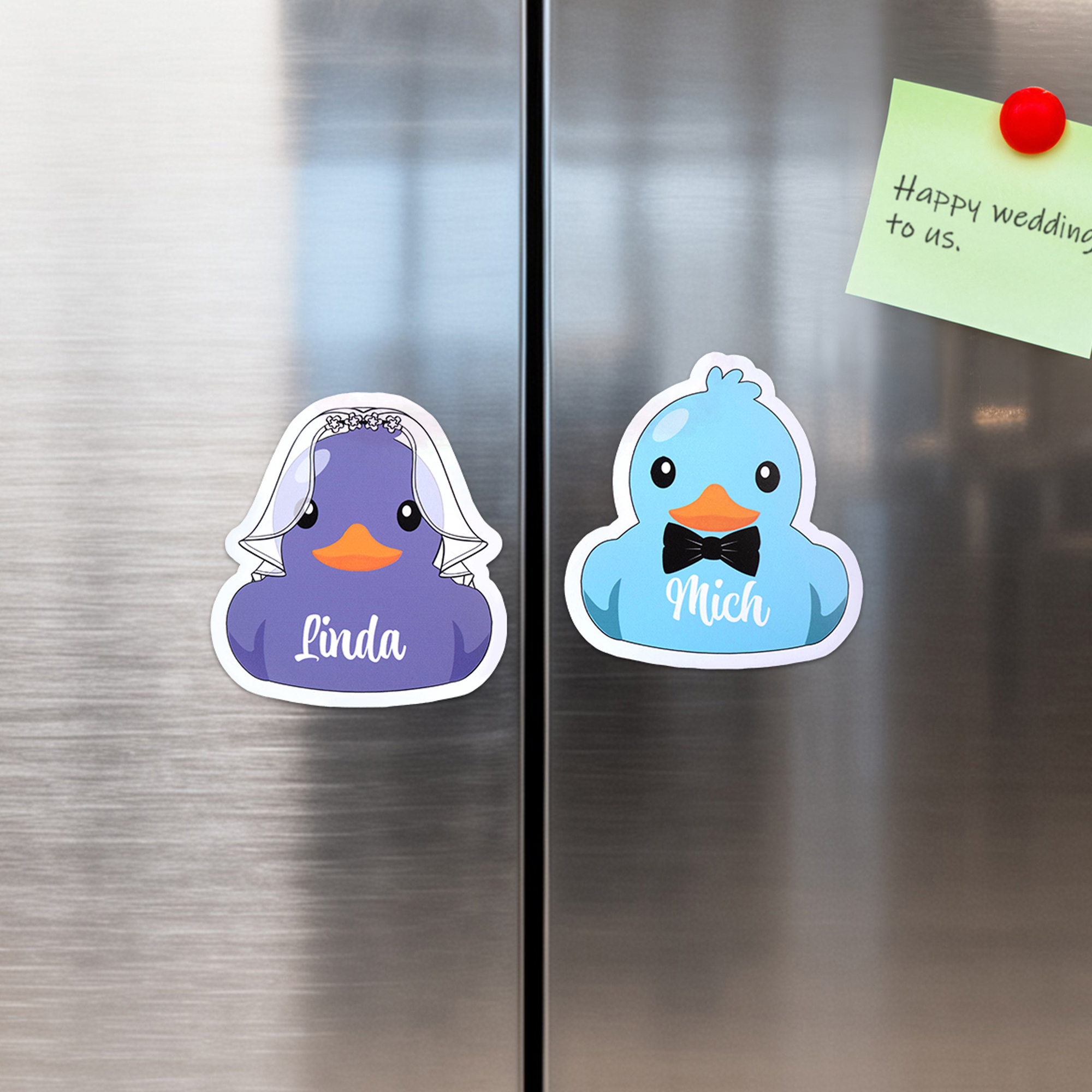 Personalized Cartoon Little Yellow Duck Fridge Magnet with Name and ...