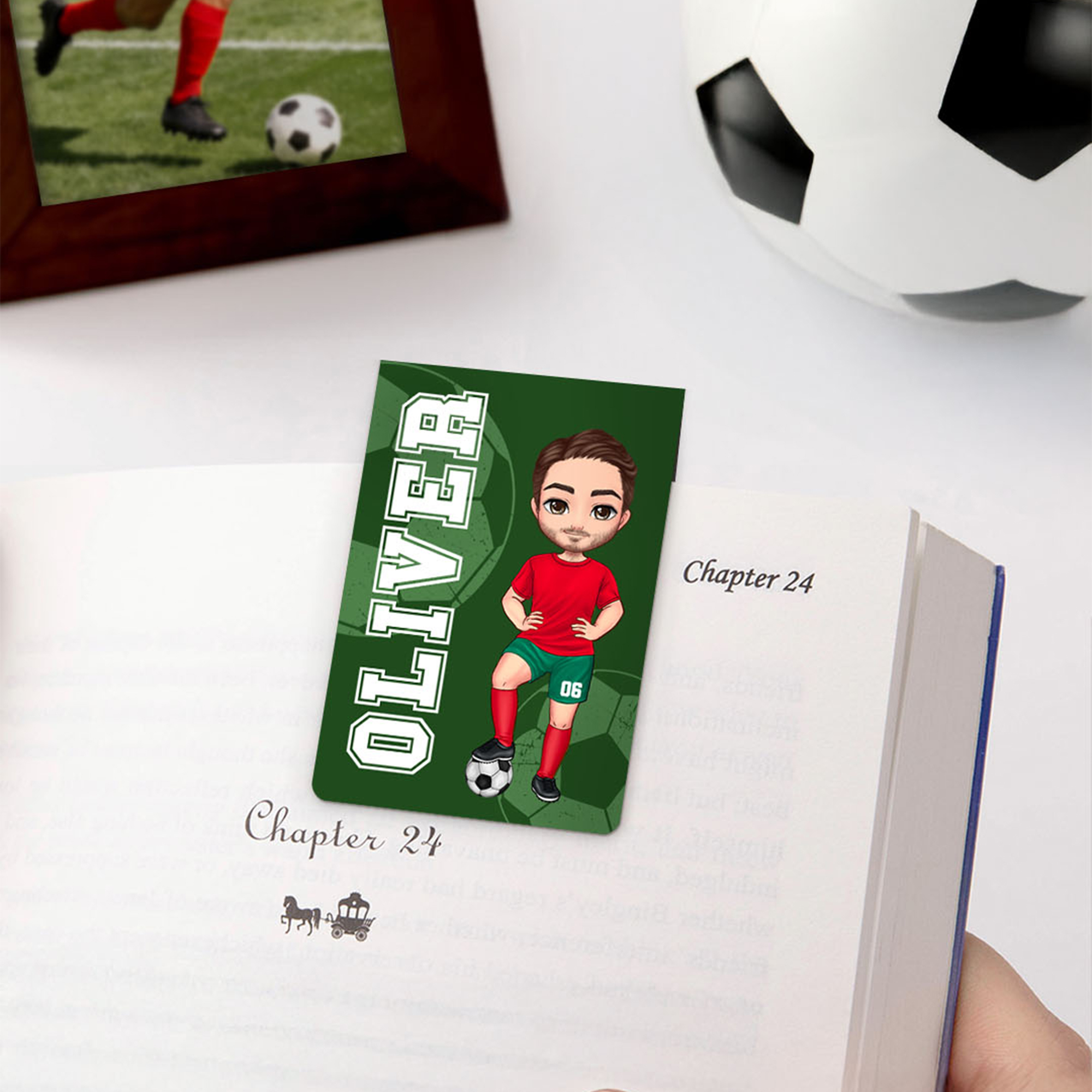 Personalized Soccer Cartoon Character Magnetic Bookmark Clip with Name ...