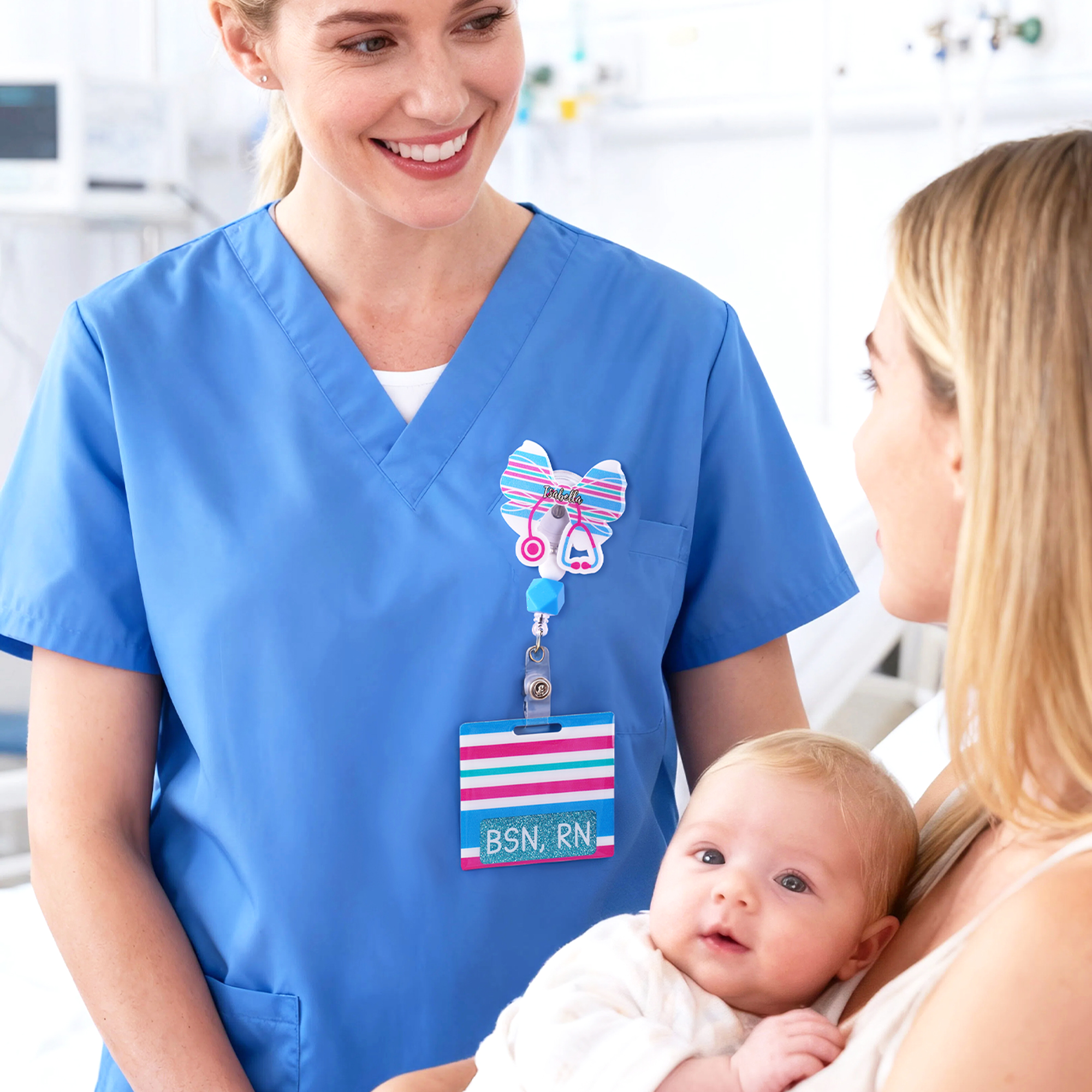 Personalized NICU Baby Blanket Pattern Stethoscope Bow Retractable ...